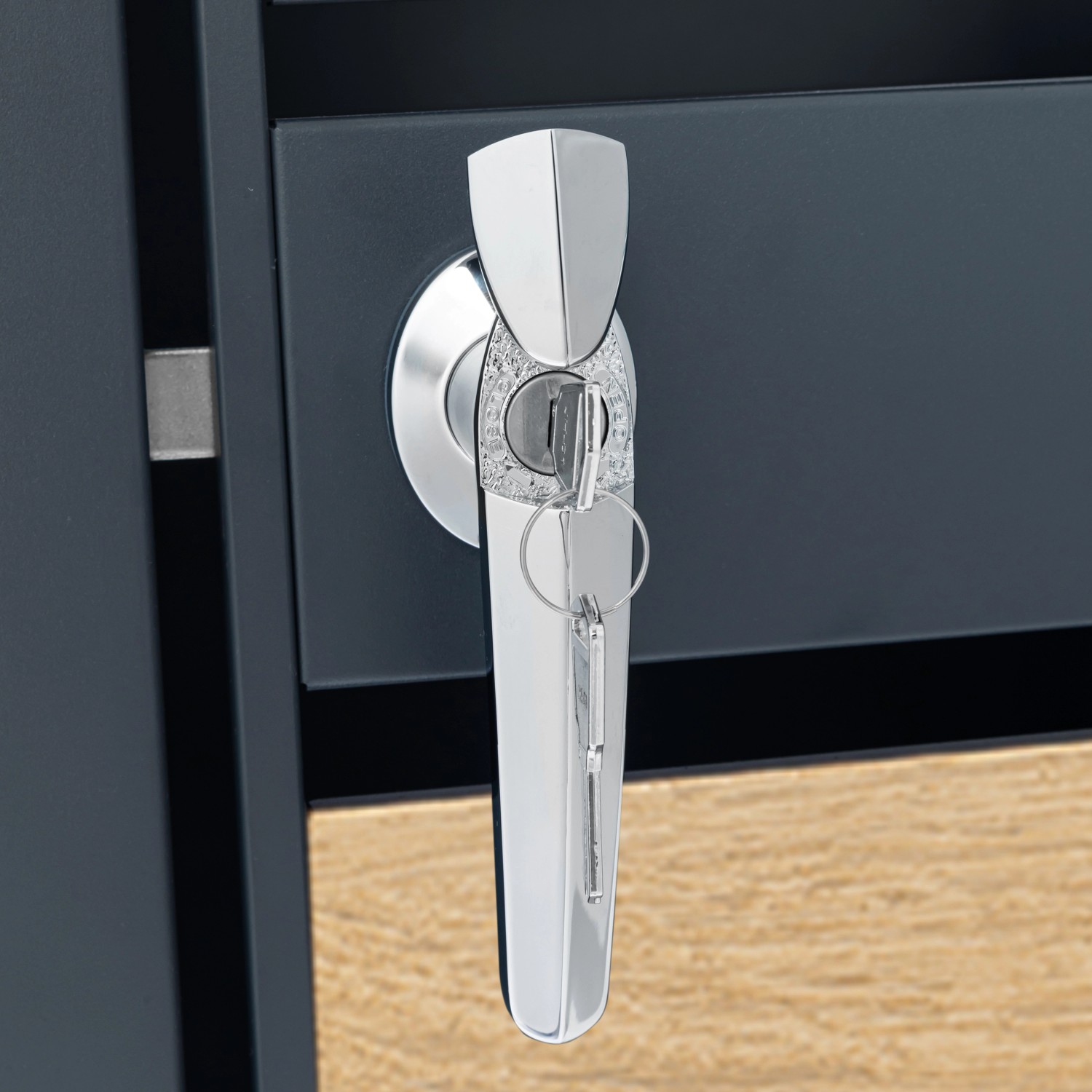 Axi Mülltonnenbox Lucas Metall 240 l Anthrazit/Holzoptik kaufen bei OBI