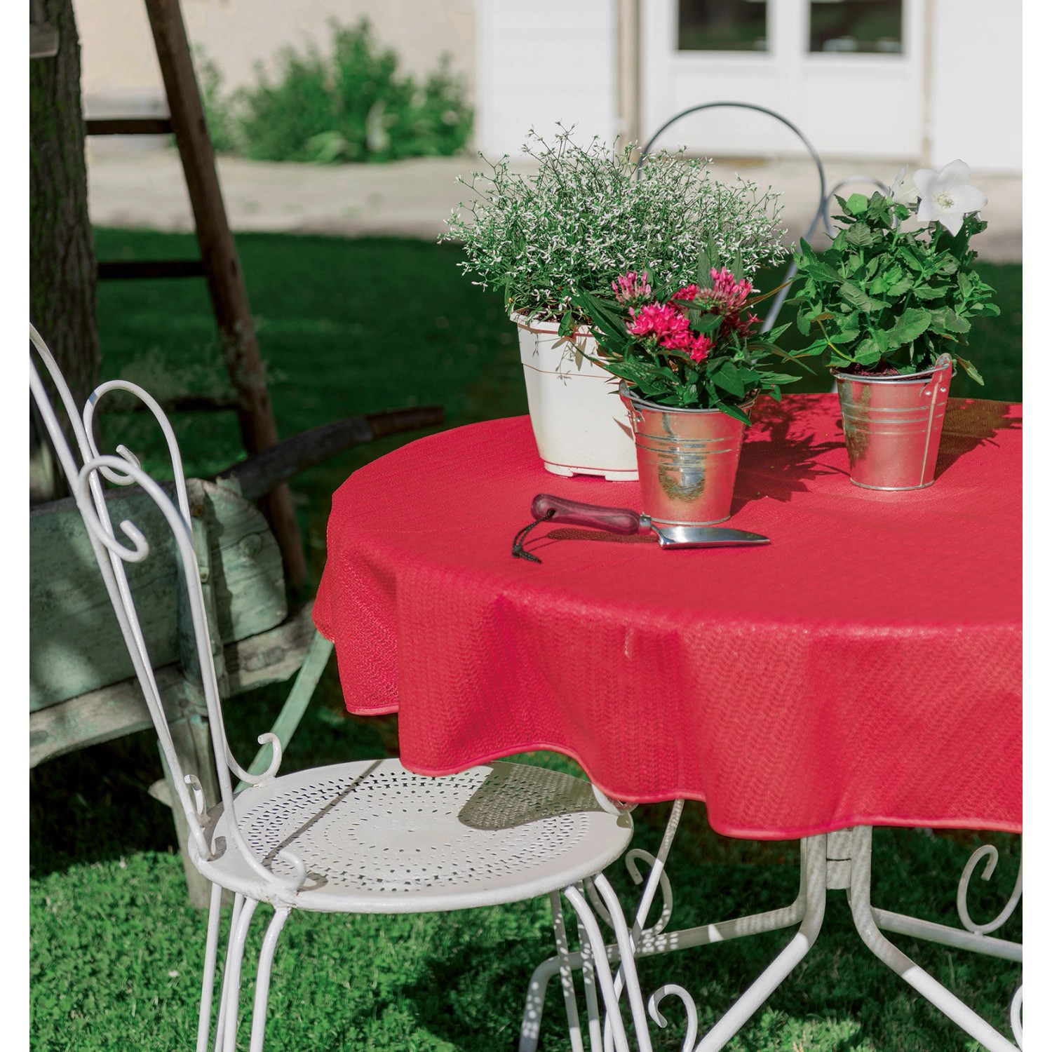 Garten-Tischdecke Rund Ø 160 cm Rot kaufen bei OBI