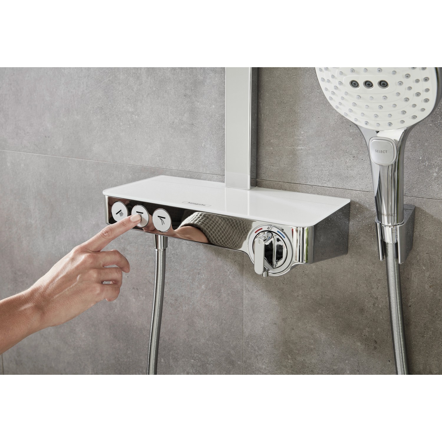 Hansgrohe Raindance SelectE Showerpipe 300 3jet ShowerTablet Select 300 ...