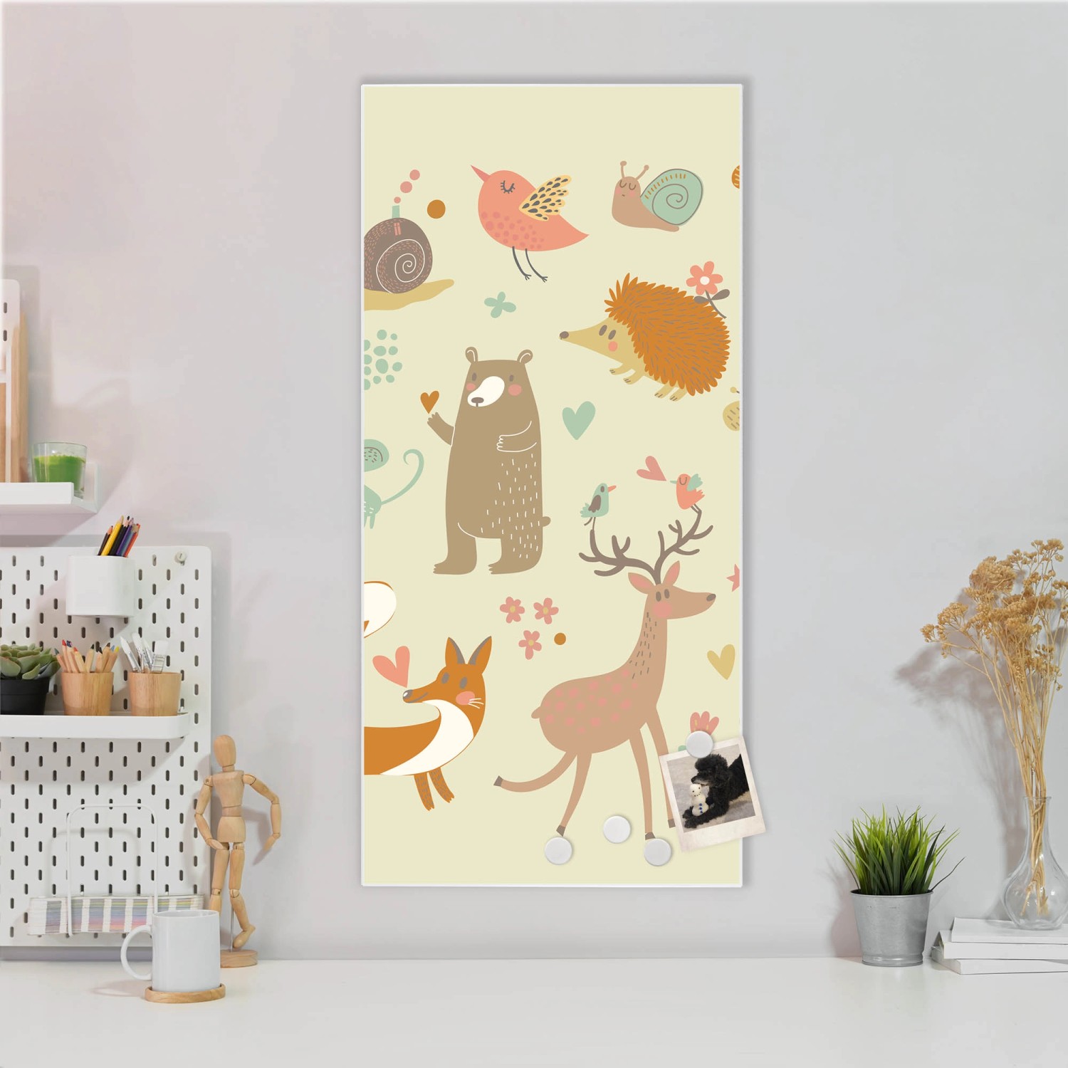 Banjado Magnettafel 37x78cm Magnetwand Weiß Aus Metall Magnetpinnwand ...