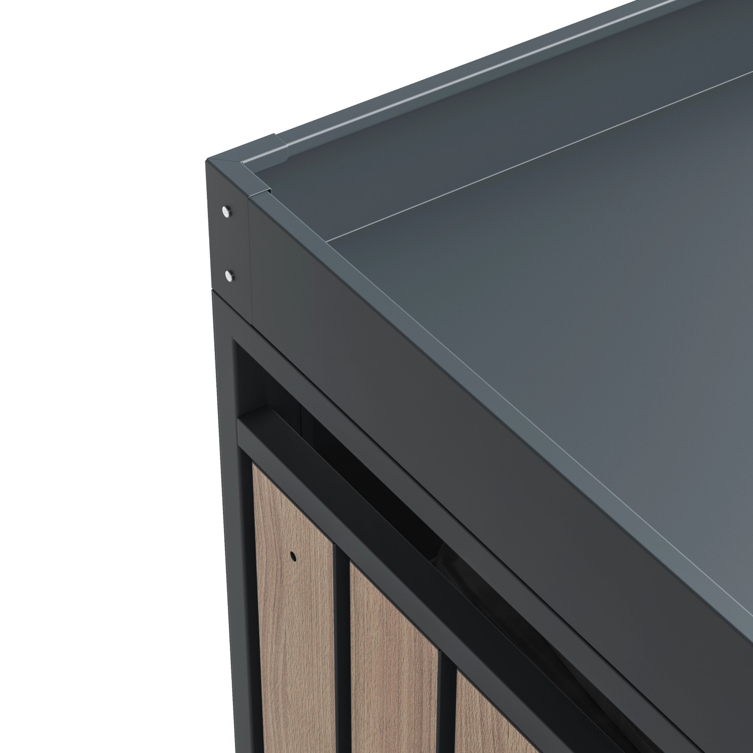 Westmann Mülltonnenbox Planta 4 x 240 l Anthrazit/Holzoptik 84 x 264 x ...