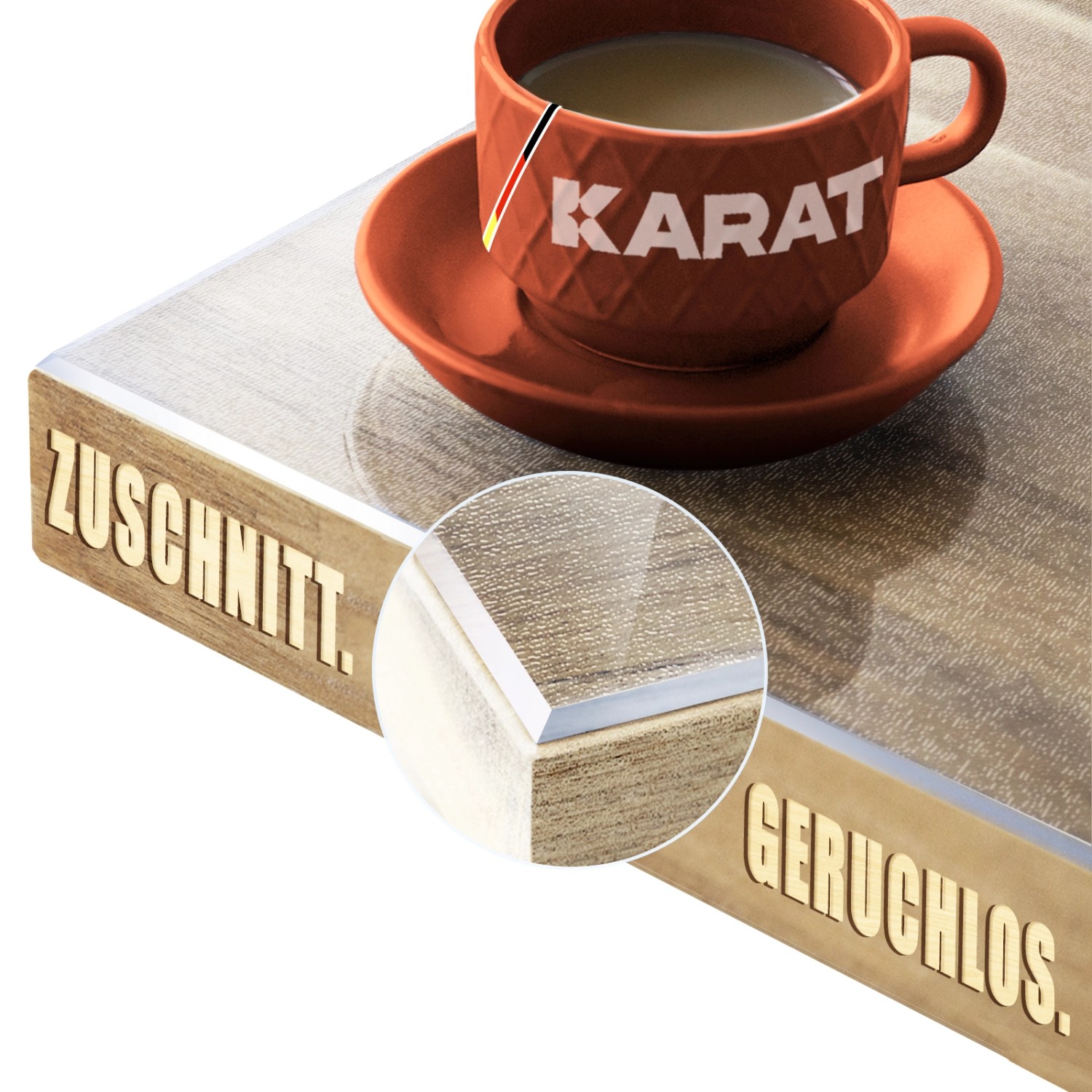 KARAT Tischfolie Imperial Transparent Mattiert mit Abgeschrägter Kante ...