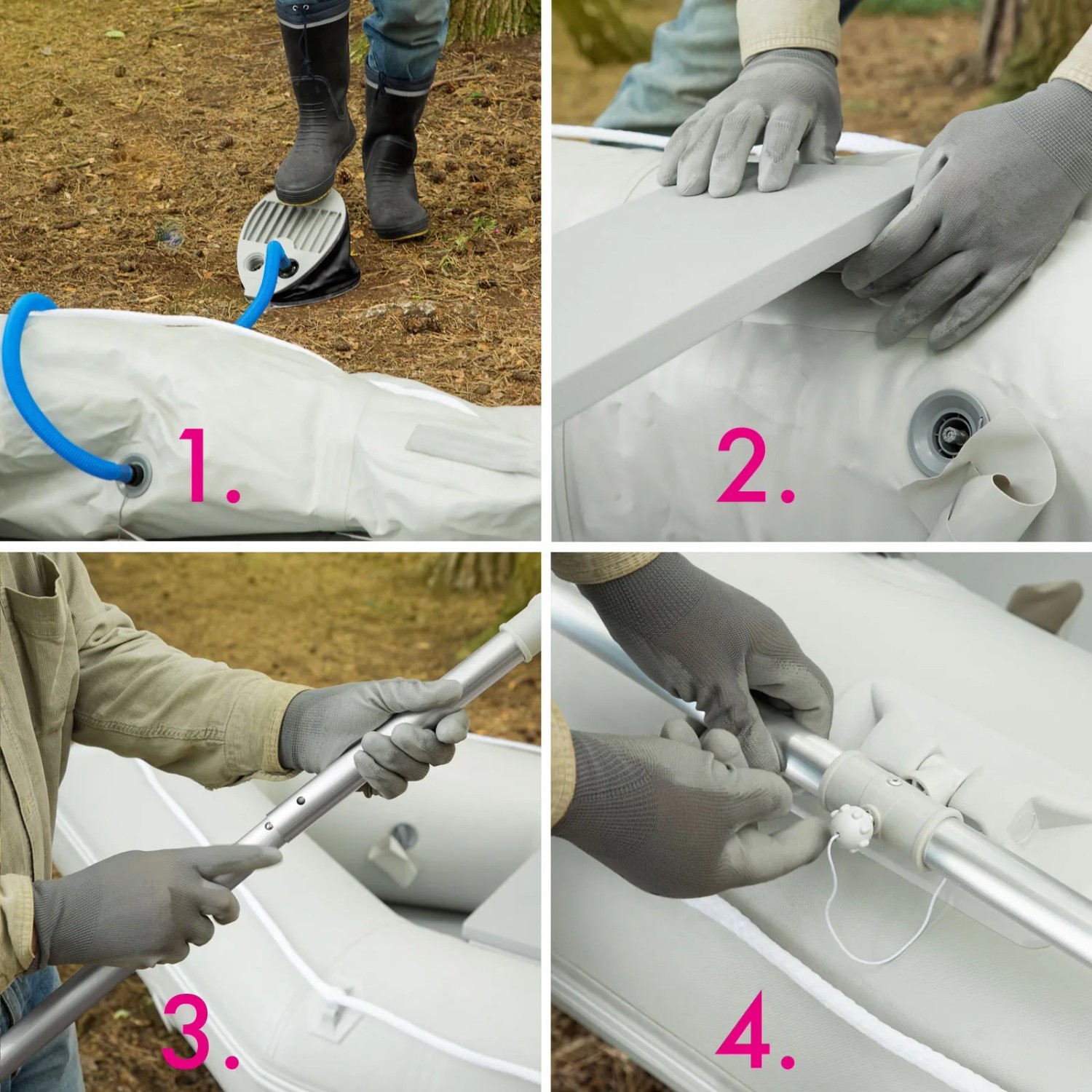 EBERTH Schlauchboot 8 Personen 4,60m x 1,90m Boot mit Sitzbank bis 1100 ...