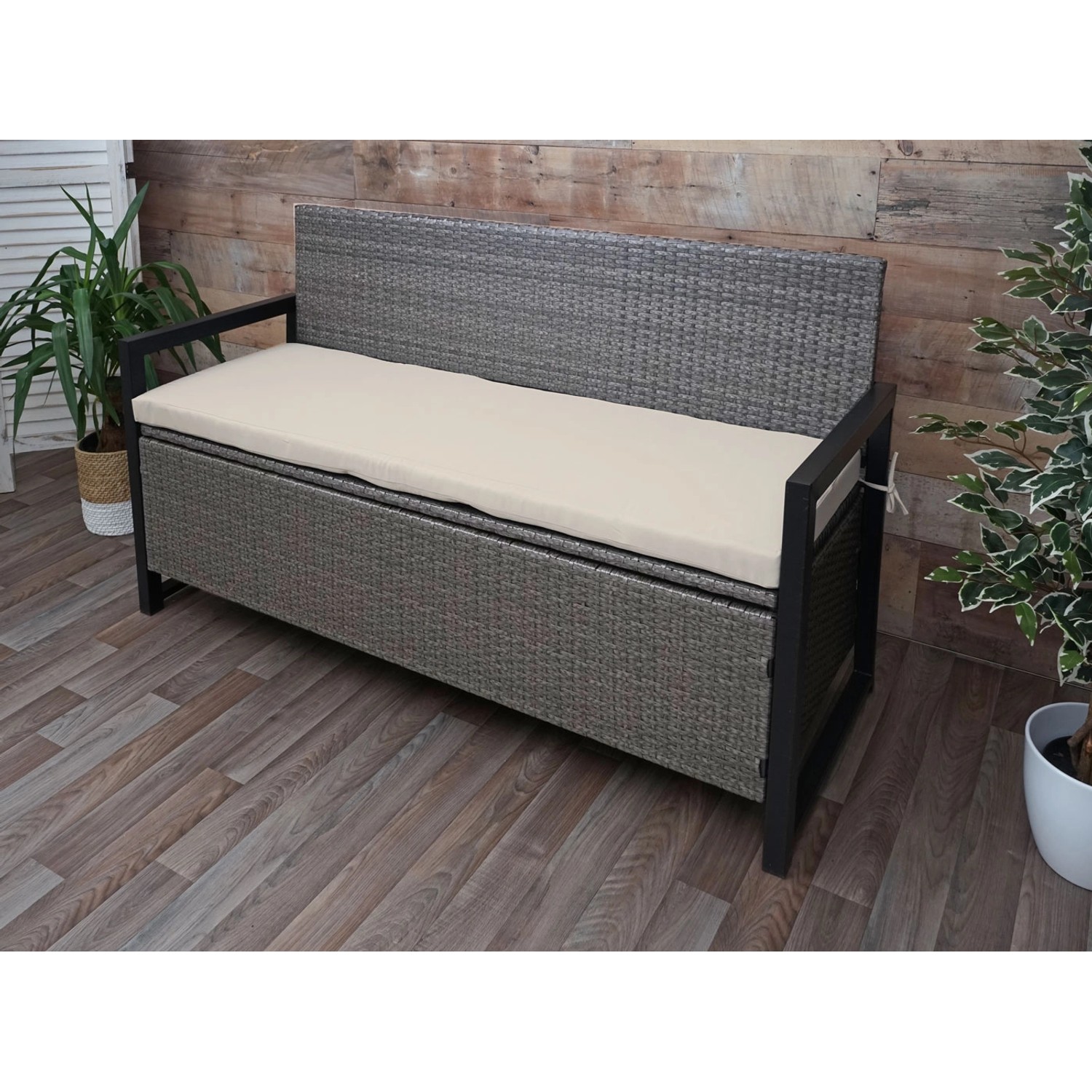 Mcw Poly Rattan 3er Sitzbank F39 Grau Meliert Kissen Beige Kaufen Bei Obi