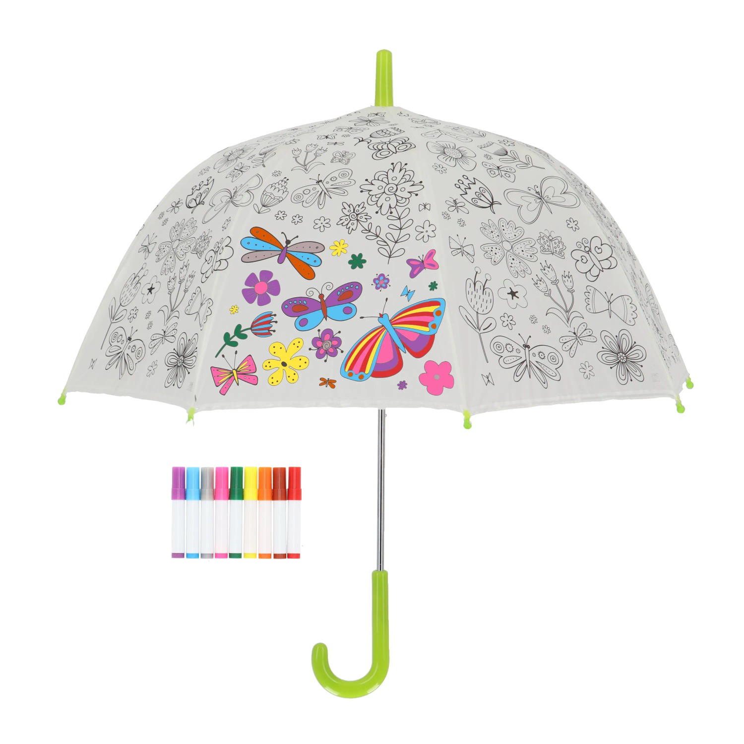 Esschert Bastelset Kinder Regenschirm Schmetterlinge 70,5 x 69,2 cm ...