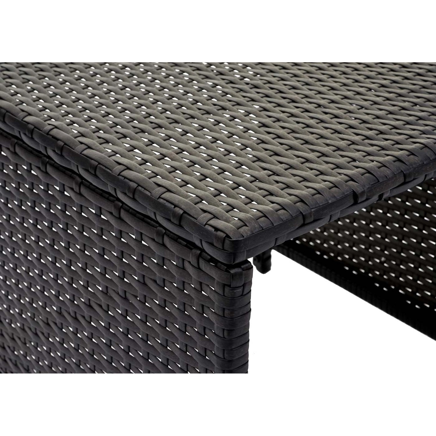 MCW 2x Poly-Rattan Hocker G16 Schwarz Kissen Hellgrau kaufen bei OBI