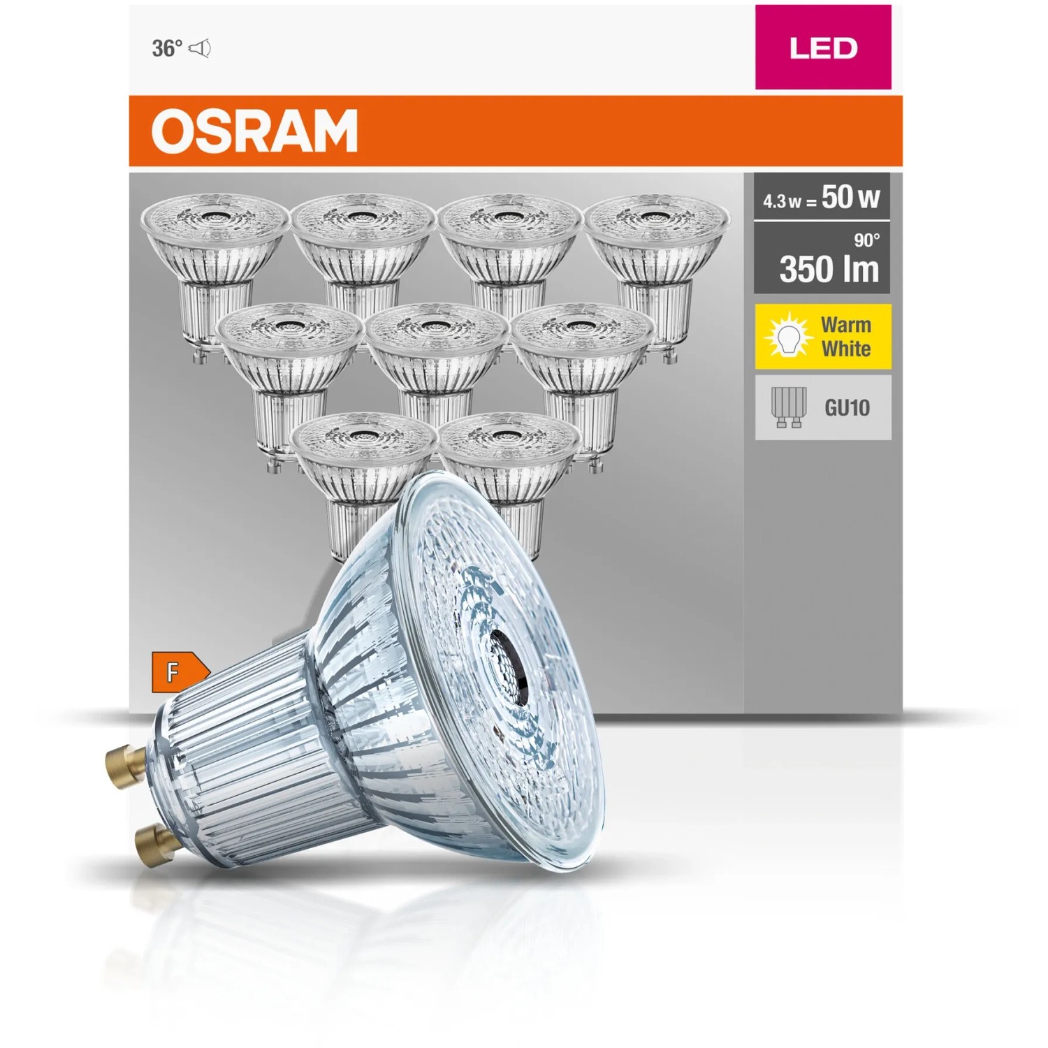 Osram LED-Leuchtmittel GU10 4,3 W Warmweiß 350 lm EEK: F Set 5,2 x 5 cm (H x Ø) kaufen bei OBI