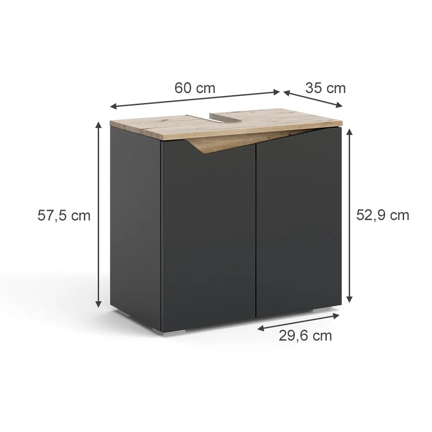 Waschbeckenunterschrank 58 Cm Breit