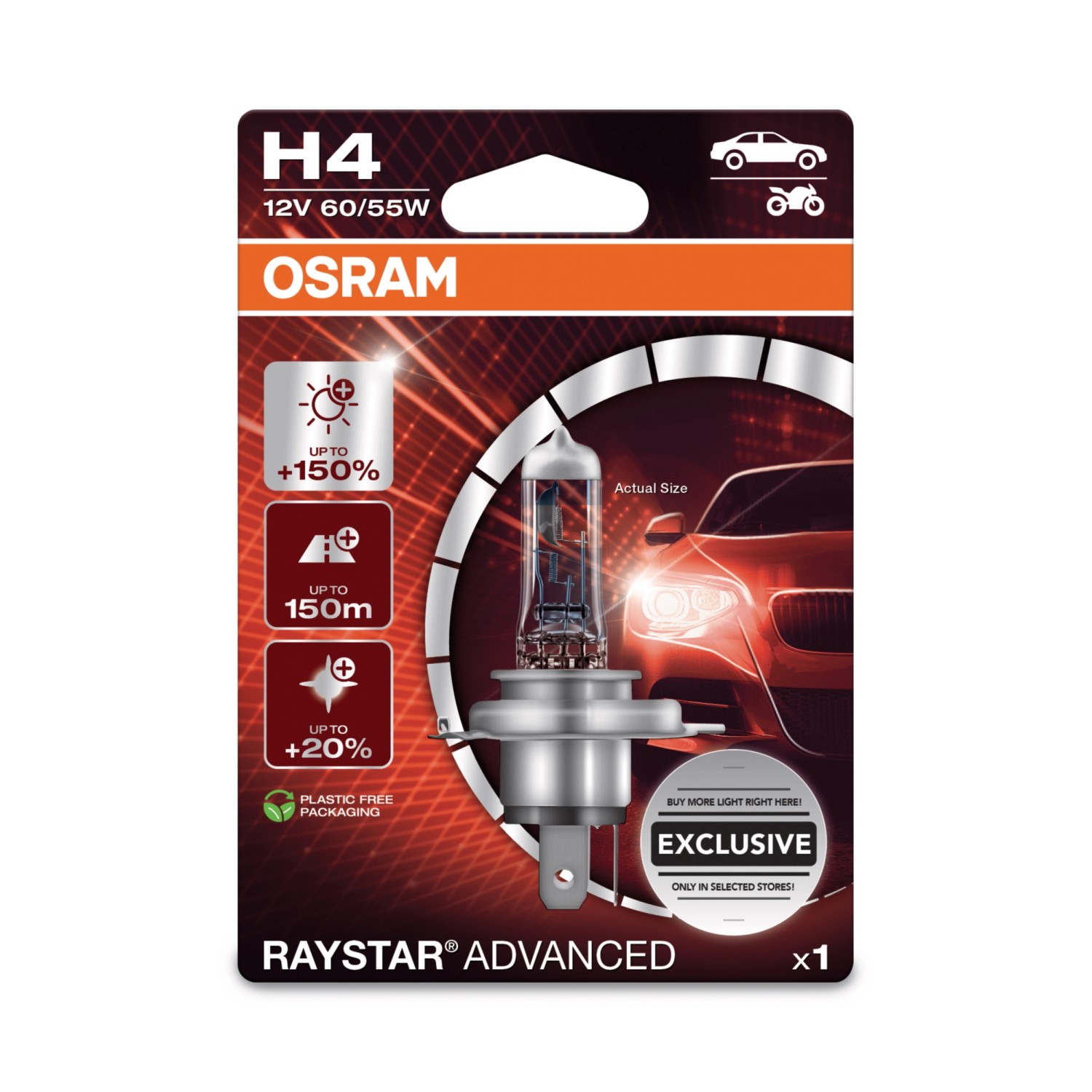 Osram Scheinwerferlampe H4 Raystar Advanced 2 Stück kaufen bei OBI