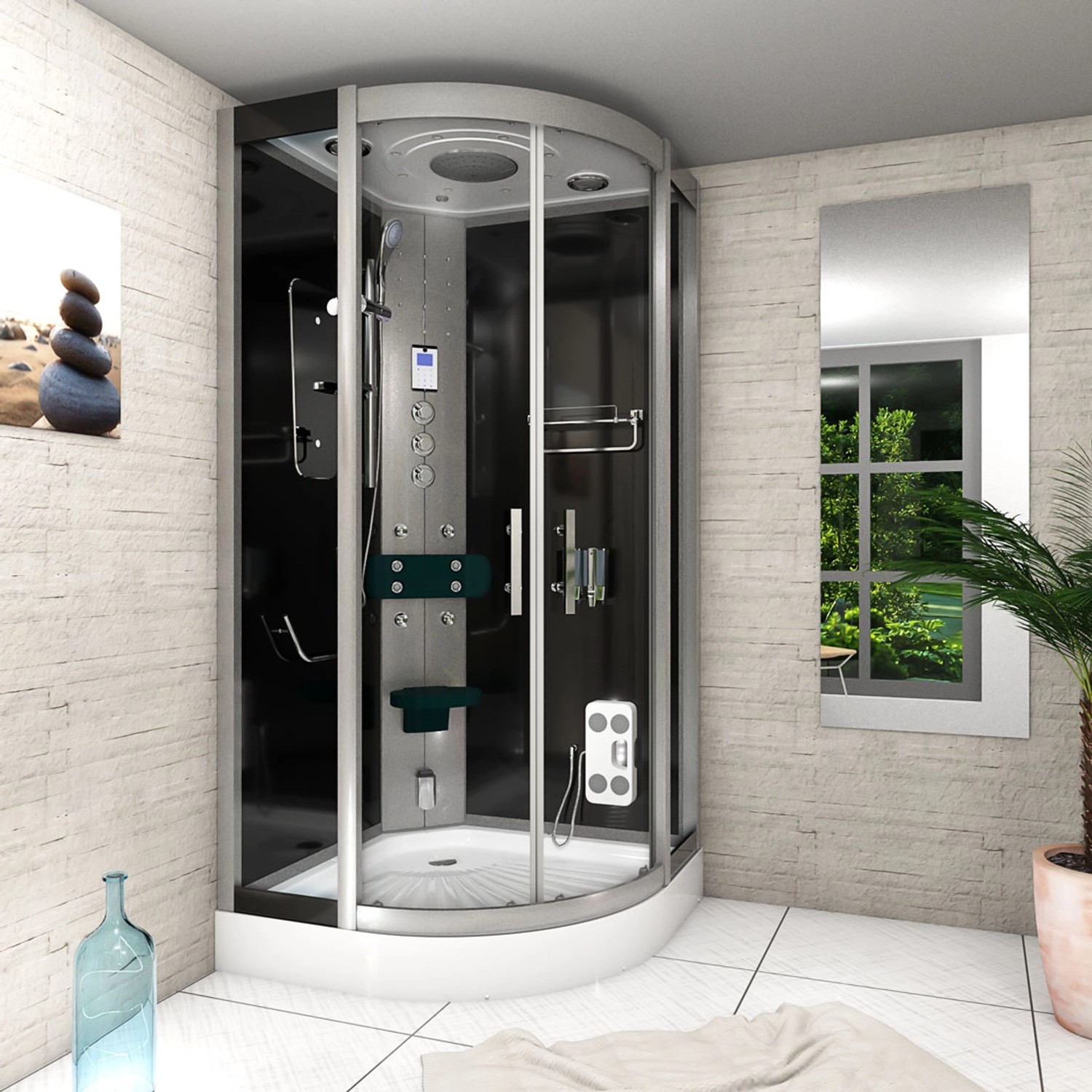 AcquaVapore Dampfdusche Duschtempel Sauna Dusche Duschkabine D46-03T3 80x80 kaufen bei OBI