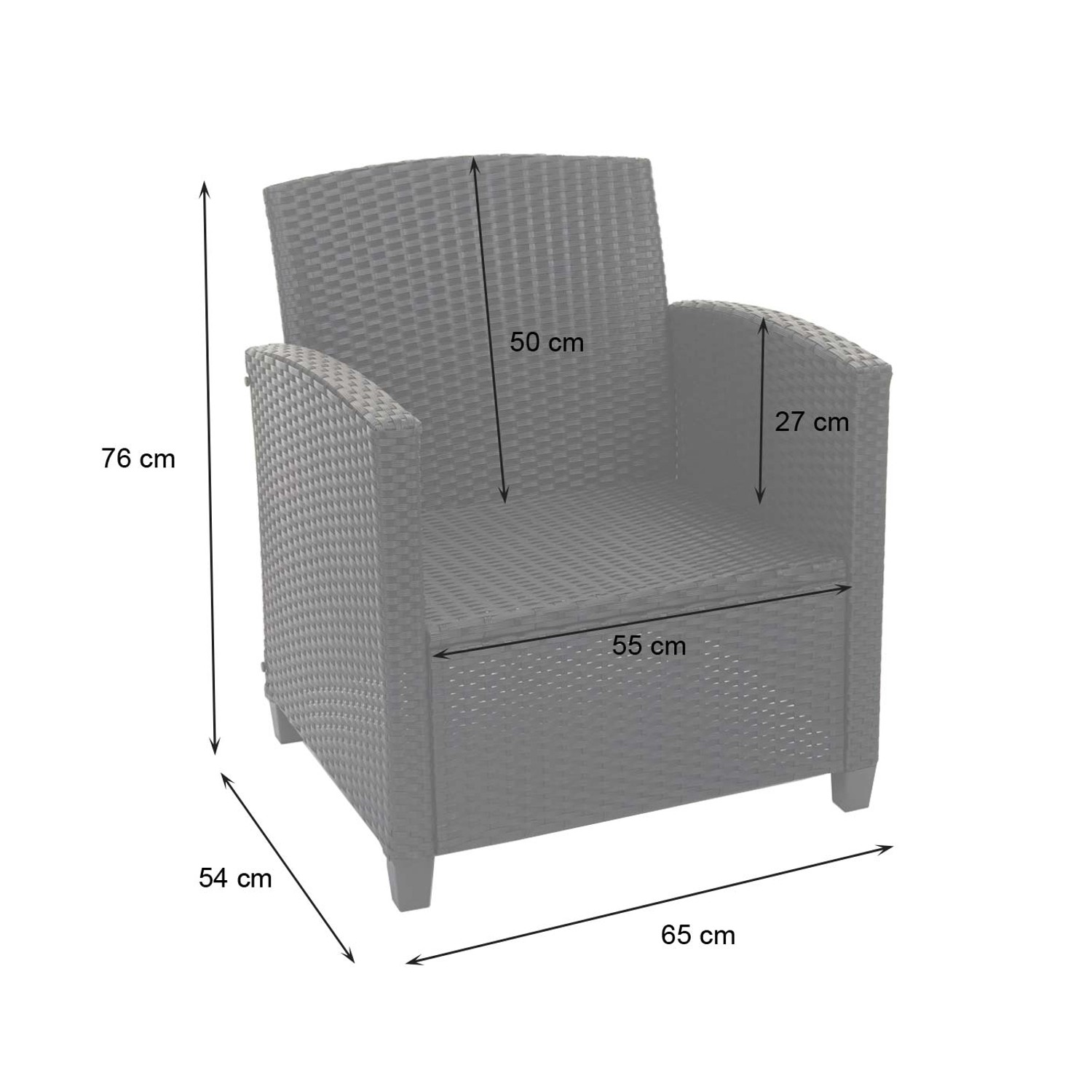 MCW XXL Poly-Rattan Garnitur F10 4-tlg Anthrazit kaufen bei OBI