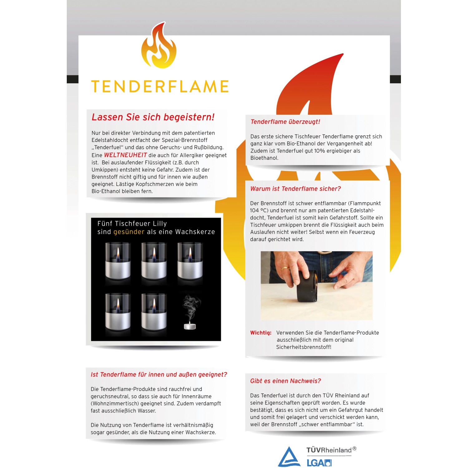 Tenderflame Tischfeuer Turm 300 ml Weiß kaufen bei OBI