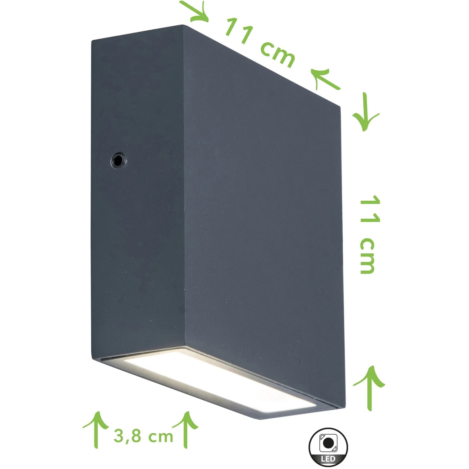 LUTEC LED-Außenwandleuchte Gemini XF Anthrazit 11 x 11 x 3,8 cm kaufen ...