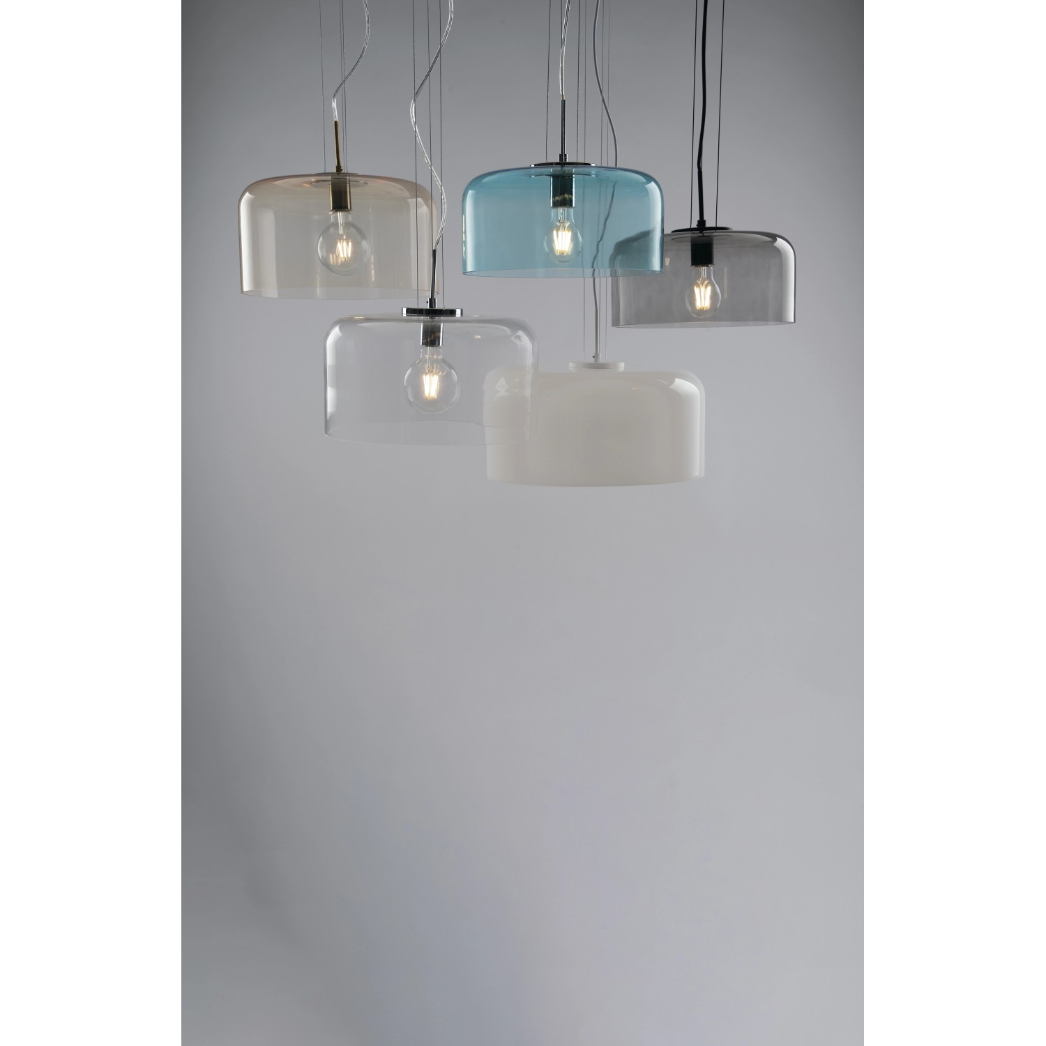 Luce Design Pendelleuchte Gibus 1-flammig Blau Ø 30 cm kaufen bei OBI