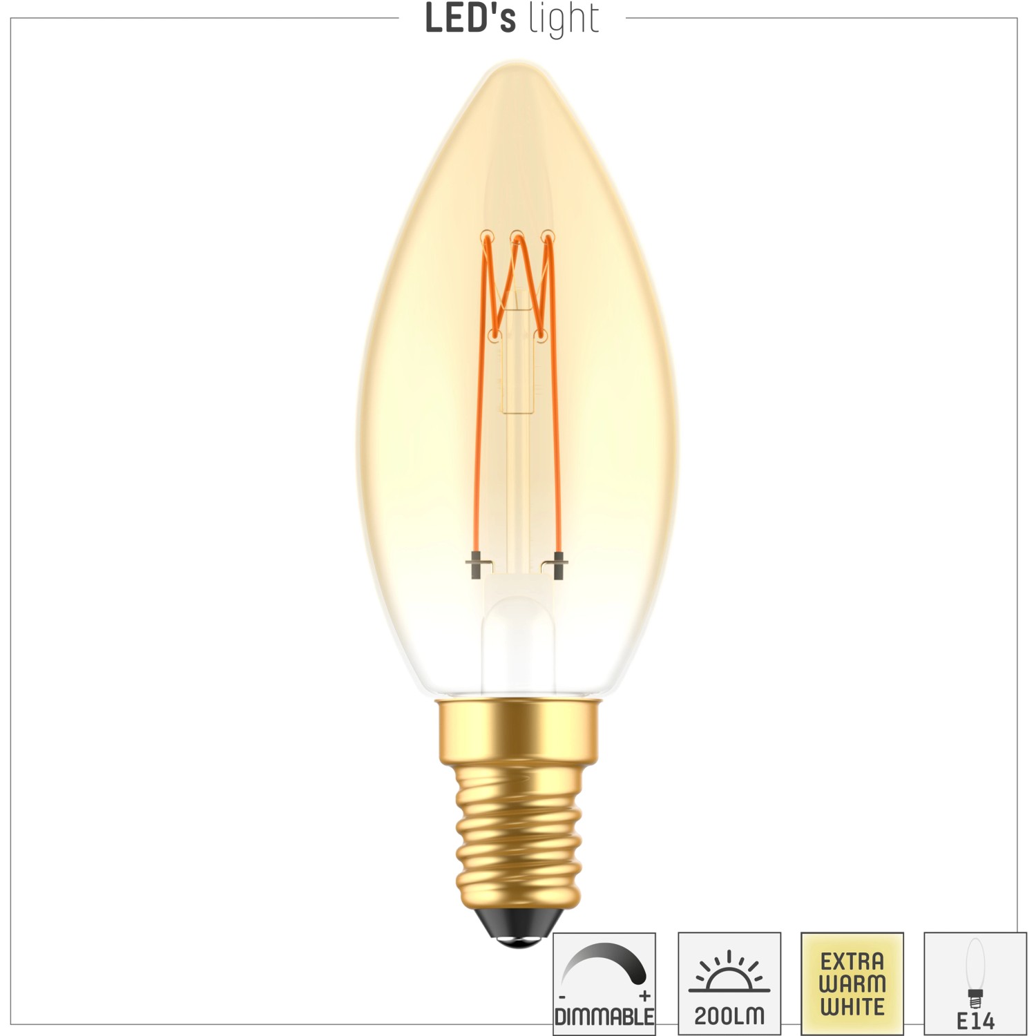 LED-Leuchtmittel Filament E14 Kerzenform C35 2,5 W 136 lm Ø 3,5 cm x 9,7 cm kaufen bei OBI