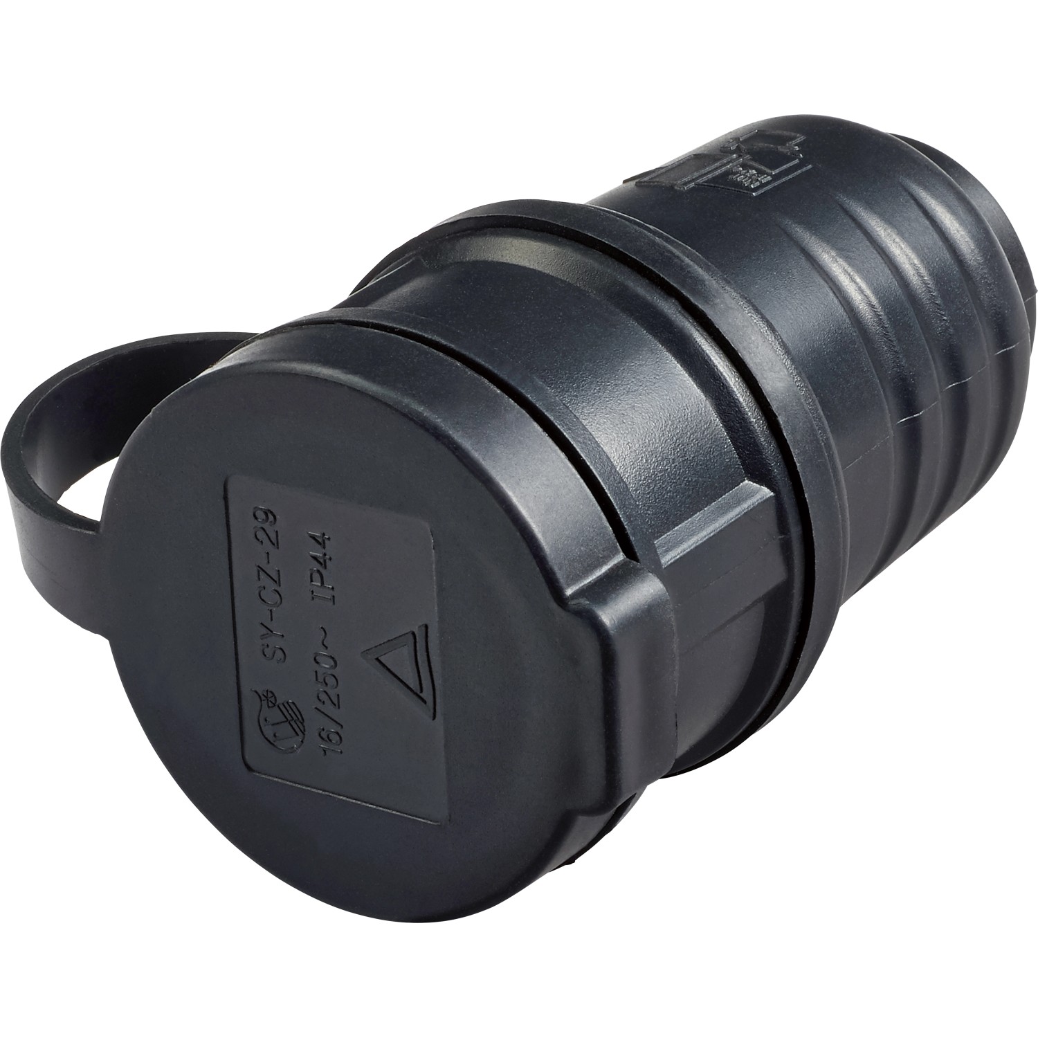 Schutzkontakt-Kupplung Gummi mit Deckel Schwarz Innen kaufen bei OBI