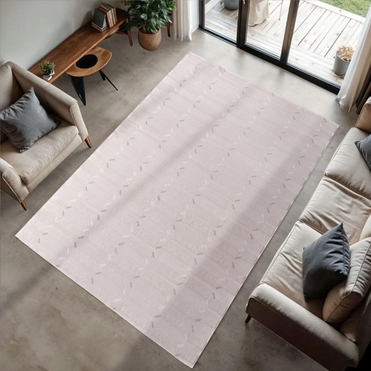 Ayyildiz In-/Outdoor-Teppich Doha 1654 Creme 140 cm x 200 cm kaufen bei OBI