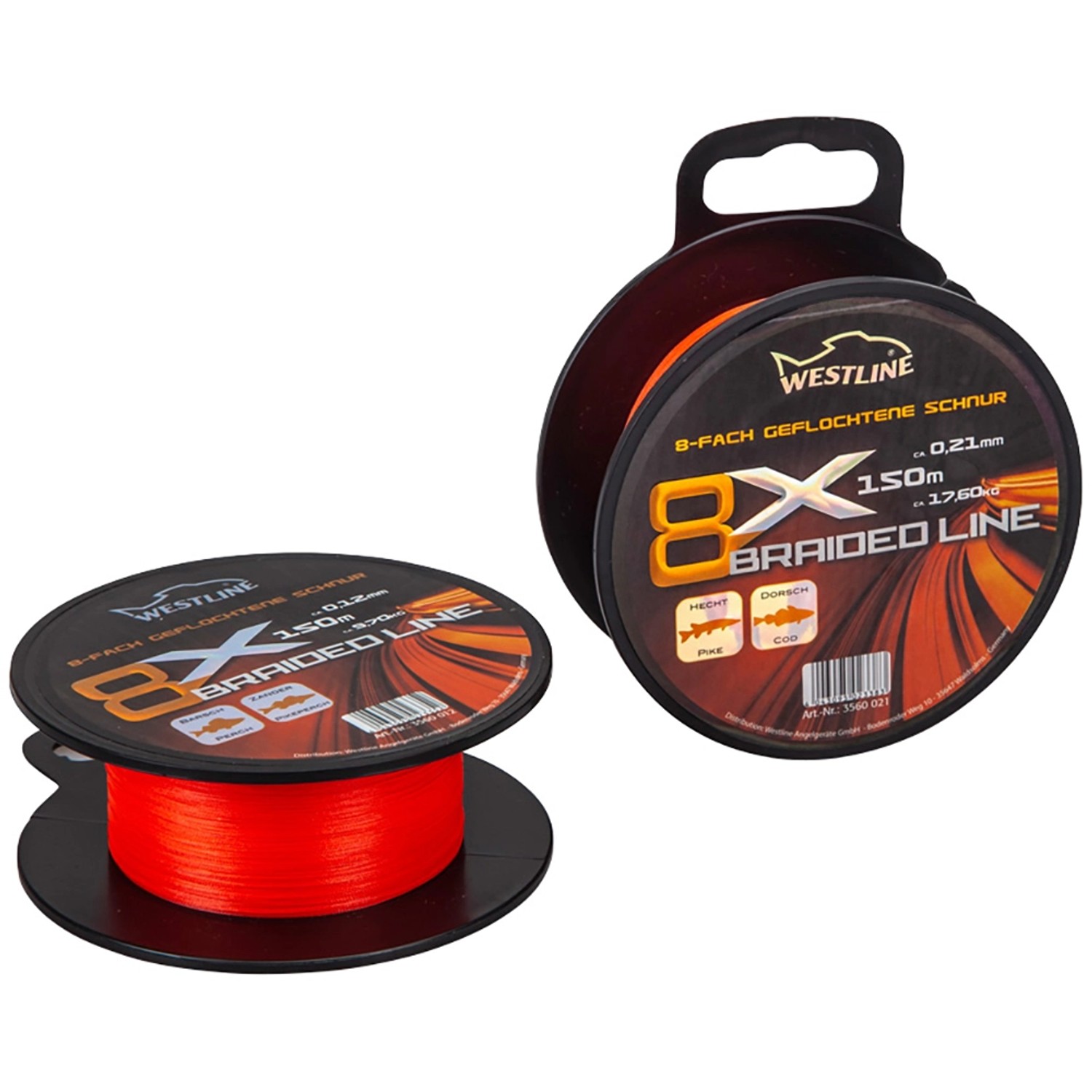 Westline Angelschnur 8X Braided Line 0,21 mm Orange kaufen bei OBI