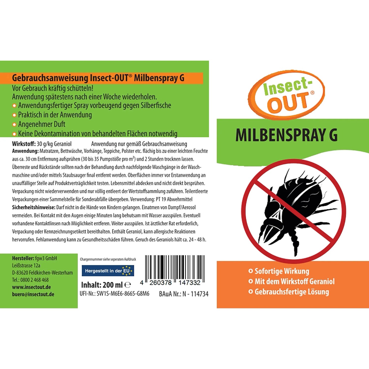 Insect Out Milbenspray Geraniol Neem Margosa Extrakt 250 ml kaufen bei OBI