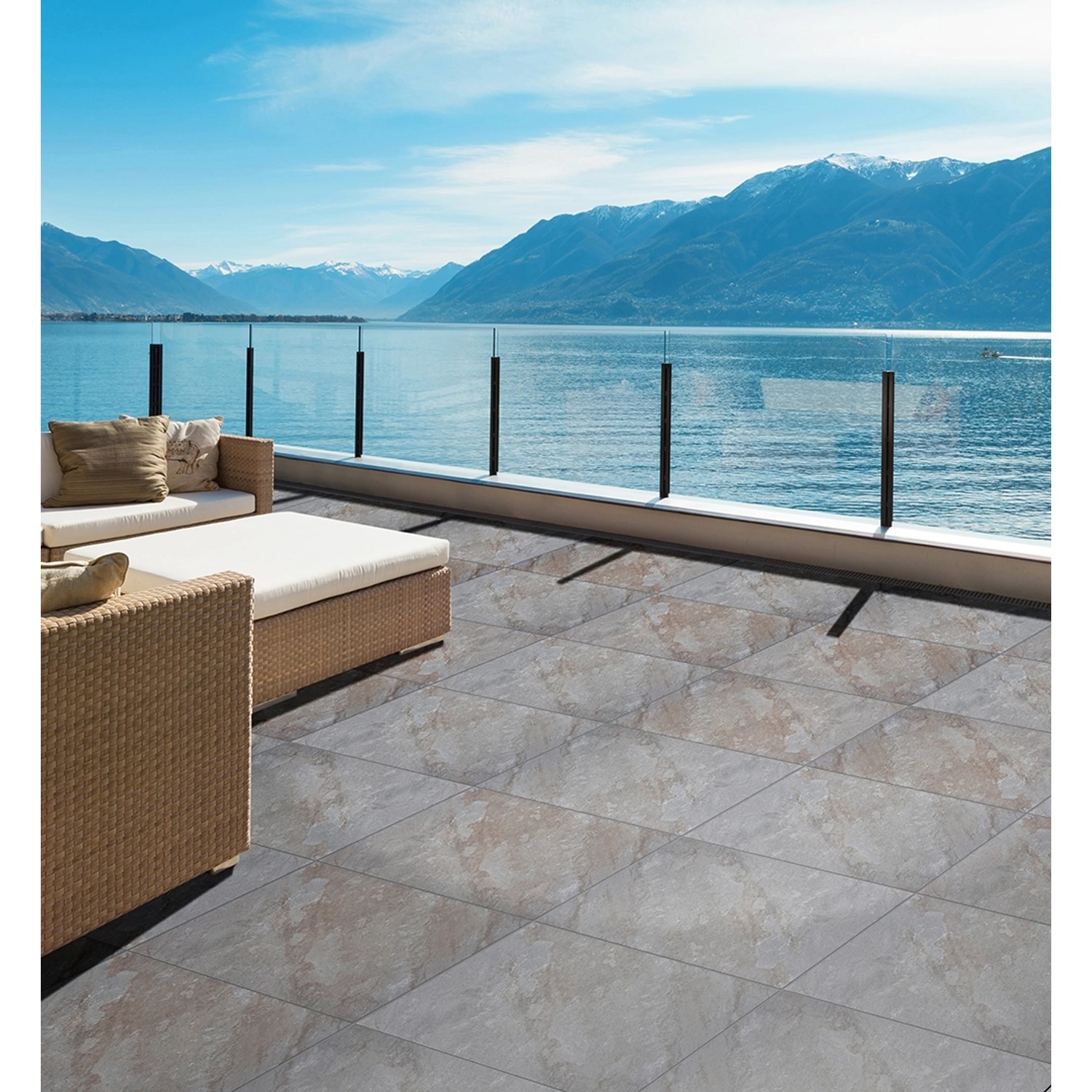 Terrassenplatte Feinsteinzeug Arizona Braun 100 cm x 100 cm kaufen bei OBI