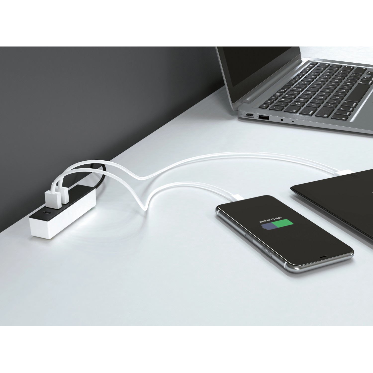3-in-1-USB Adapter Ladegerät Weiß-Grau 94 mm x 22 mm kaufen bei OBI