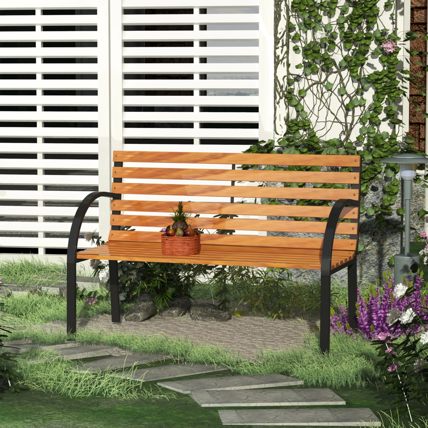 Metal and wood garden chairs store