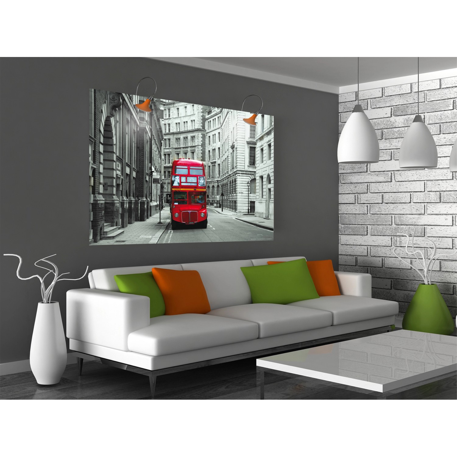 Sanders & Sanders Poster London Grau und Rot 160 x 110 cm 600689 kaufen bei OBI