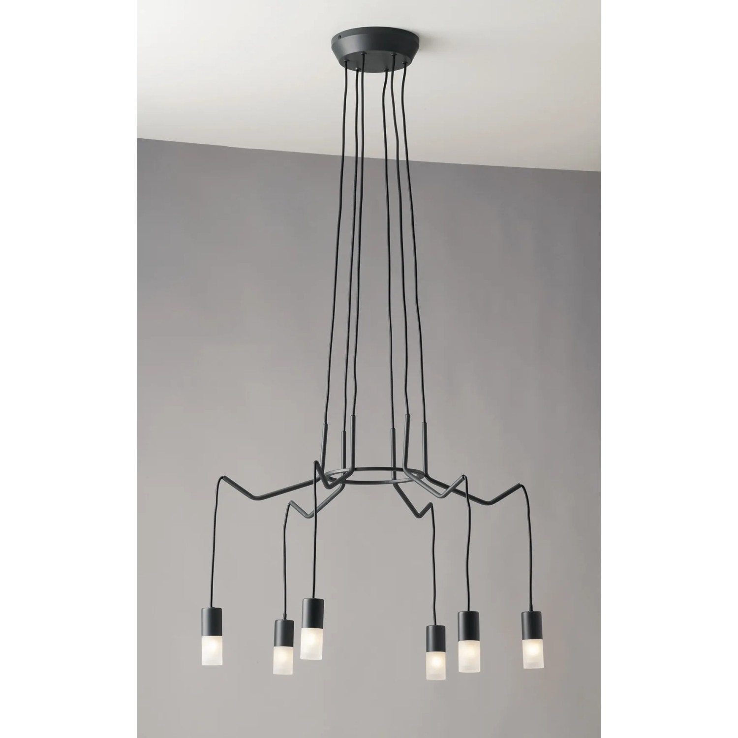 Luce Design Kronleuchter Spider 6-flammig Anthrazit Ø 66 cm kaufen bei OBI