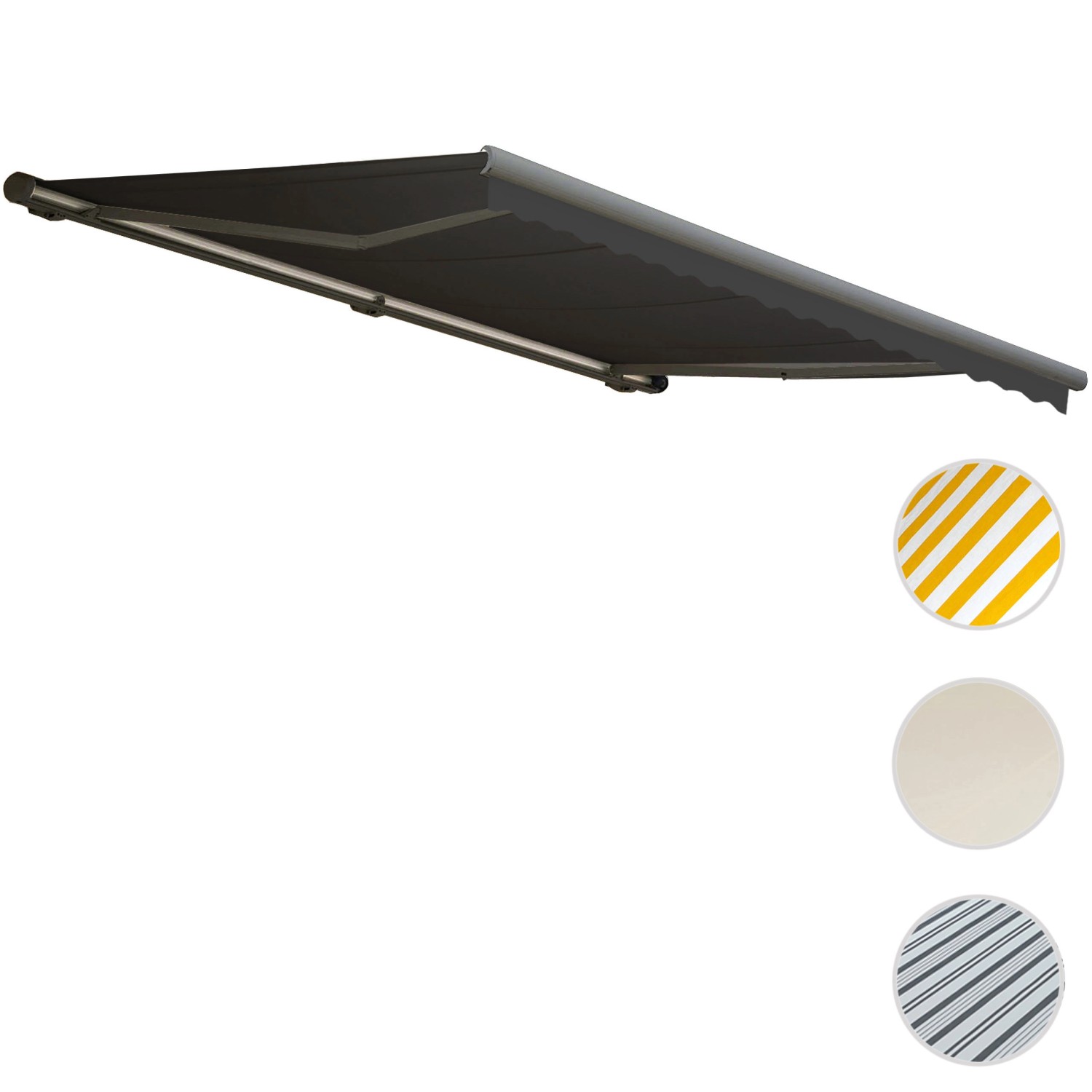 MCW Kassetten-Markise H123 mit Volant 4,5x3m Polyester Anthrazit Grau kaufen bei OBI