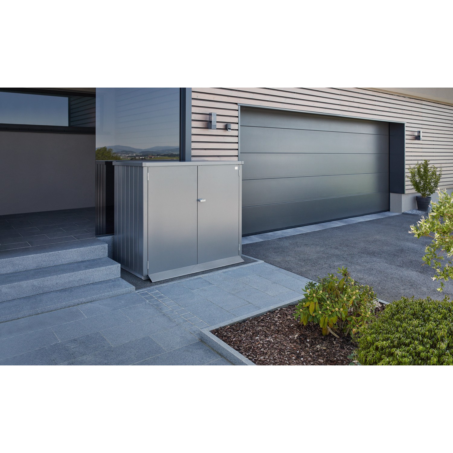 Biohort Mülltonnenbox Alex Duo 129 cm x 147 cm x 88 cm Quarzgrau ...