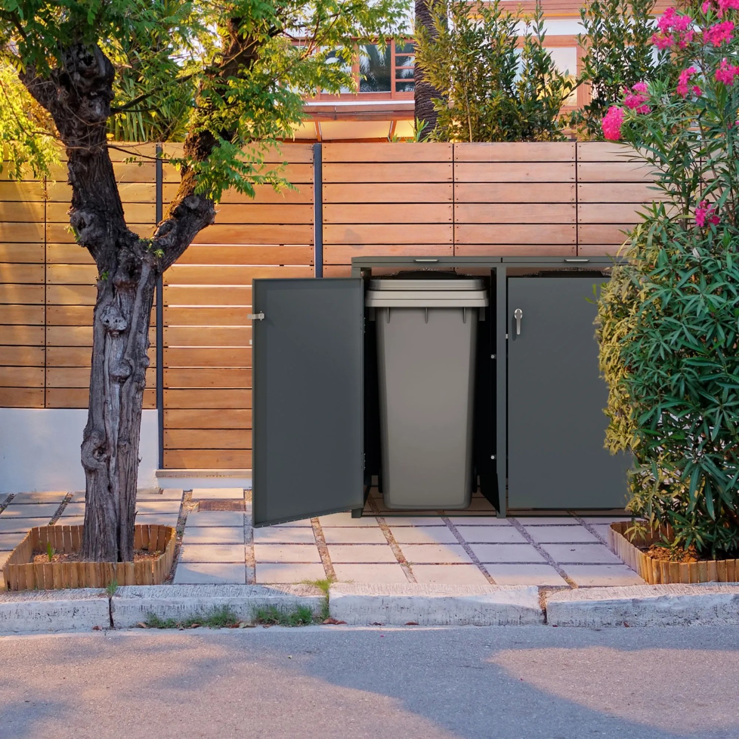 ML-Design Mülltonnenbox 4Er 240L Anthrazit 264x80x116,3 cm Stahl kaufen ...