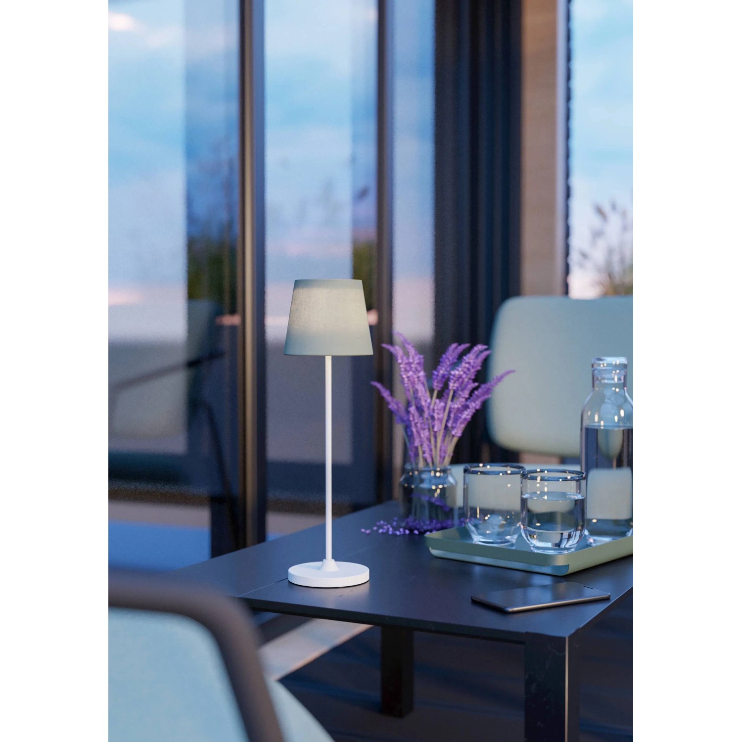 EGLO LED Akku Tischleuchte LEONERO Grün kabellos Touchdimmer H 340mm ...