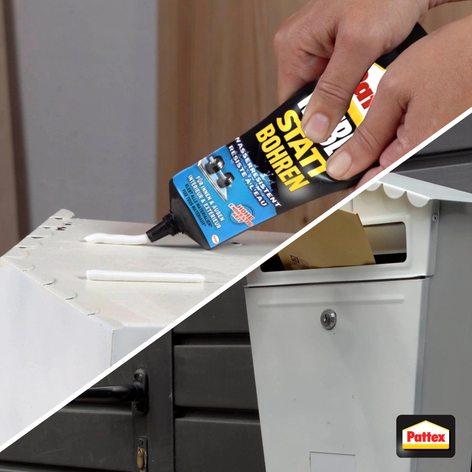 Pattex Montagekleber Kleben statt Bohren Wasserresistent Baukleber 340 ...