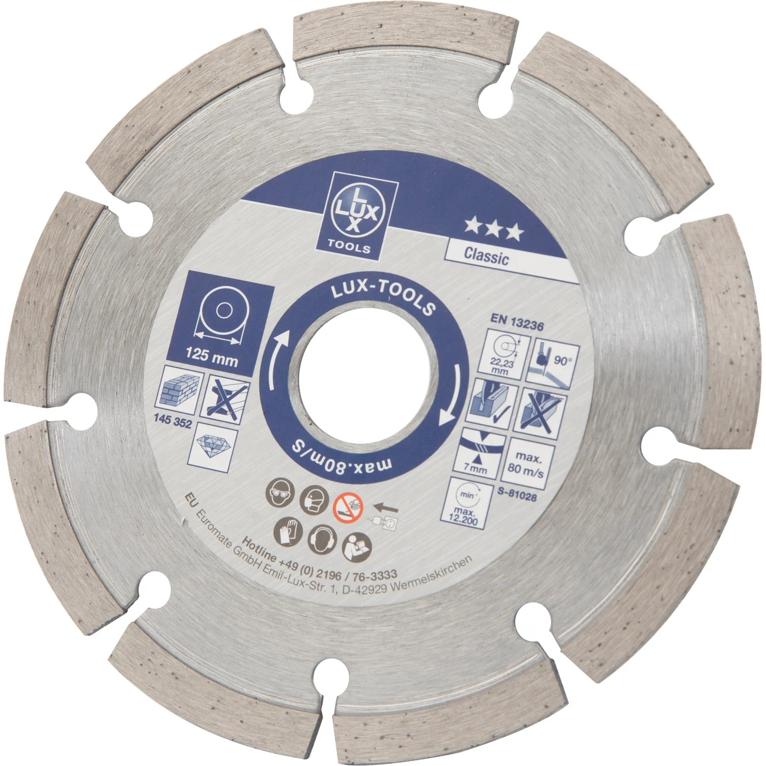 LUX Trennscheibe Stein Diamant Ø 125 mm für Winkelschleifer 2 Stück ...