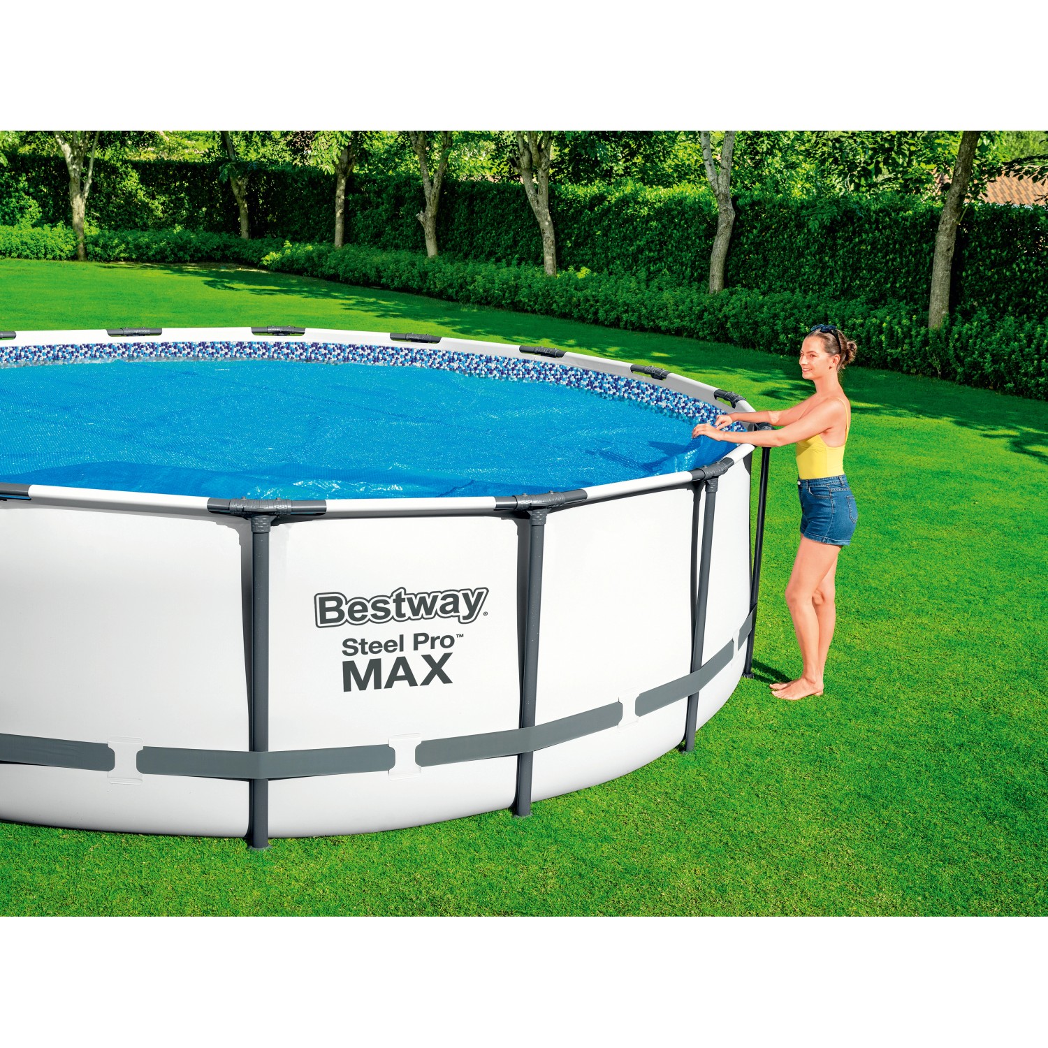 Bestway Poolabdeckung Solar PE Blau Ø 417 cm kaufen bei OBI