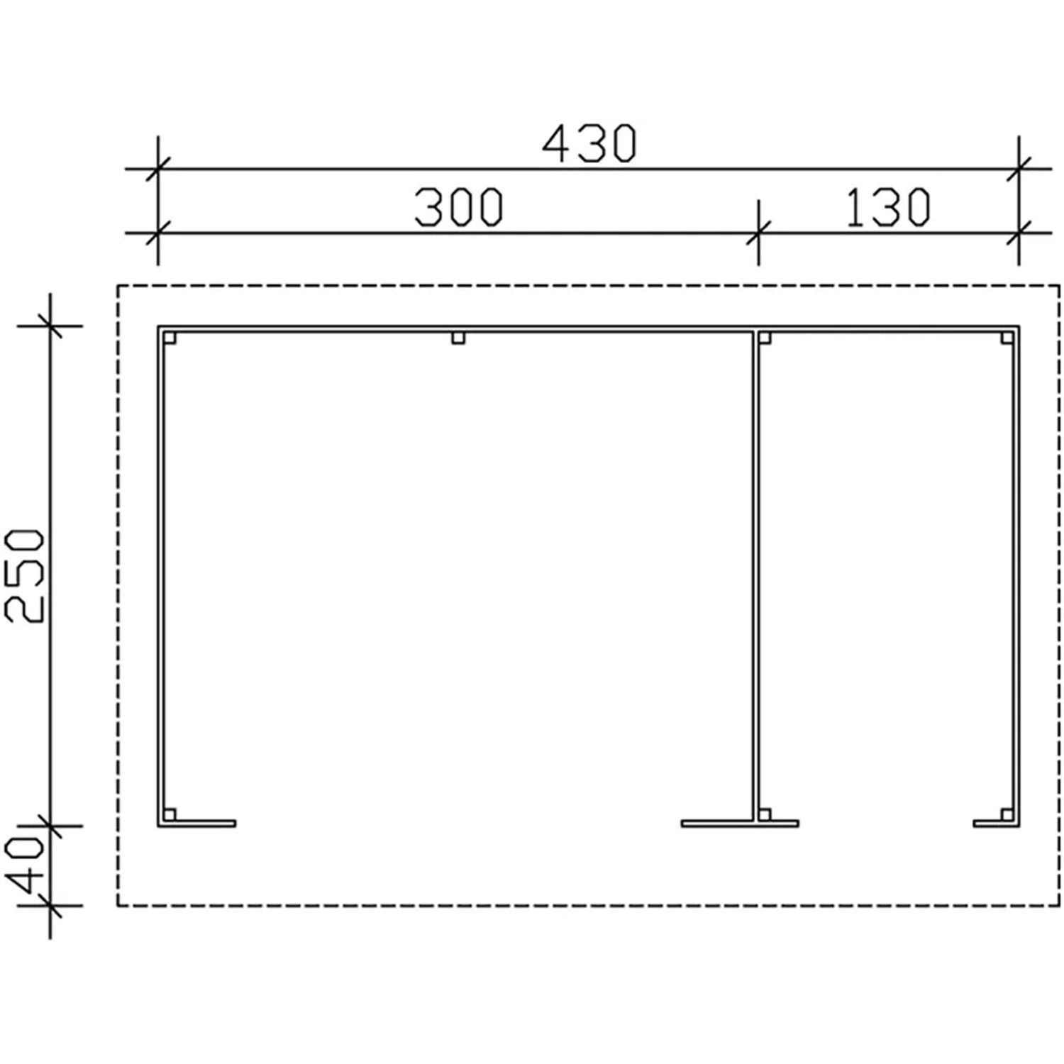 Skan Holz Holz-Gartenhaus Unterstand Knut Natur 430 cm x 250 cm kaufen ...