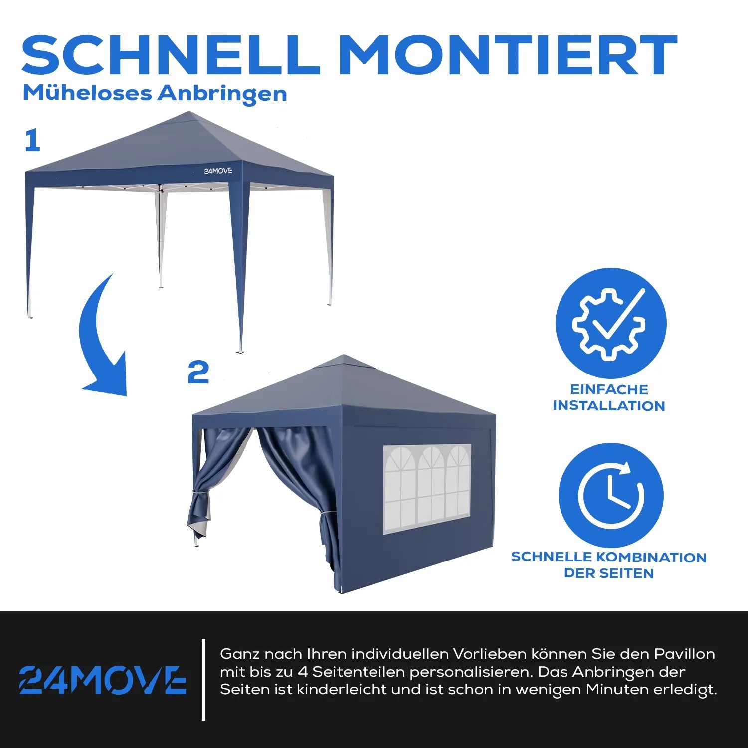 Pavillon Seitenteile Mit Reiverschluss