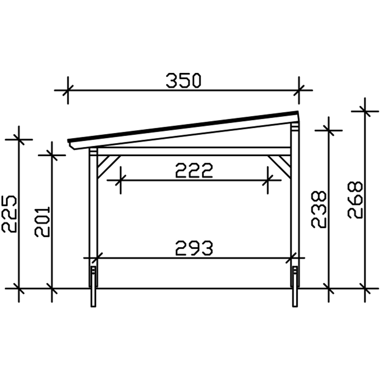 Skan Holz Terrassenüberdachung Siena 648 x 350 cm Leimholz Schiefergrau ...