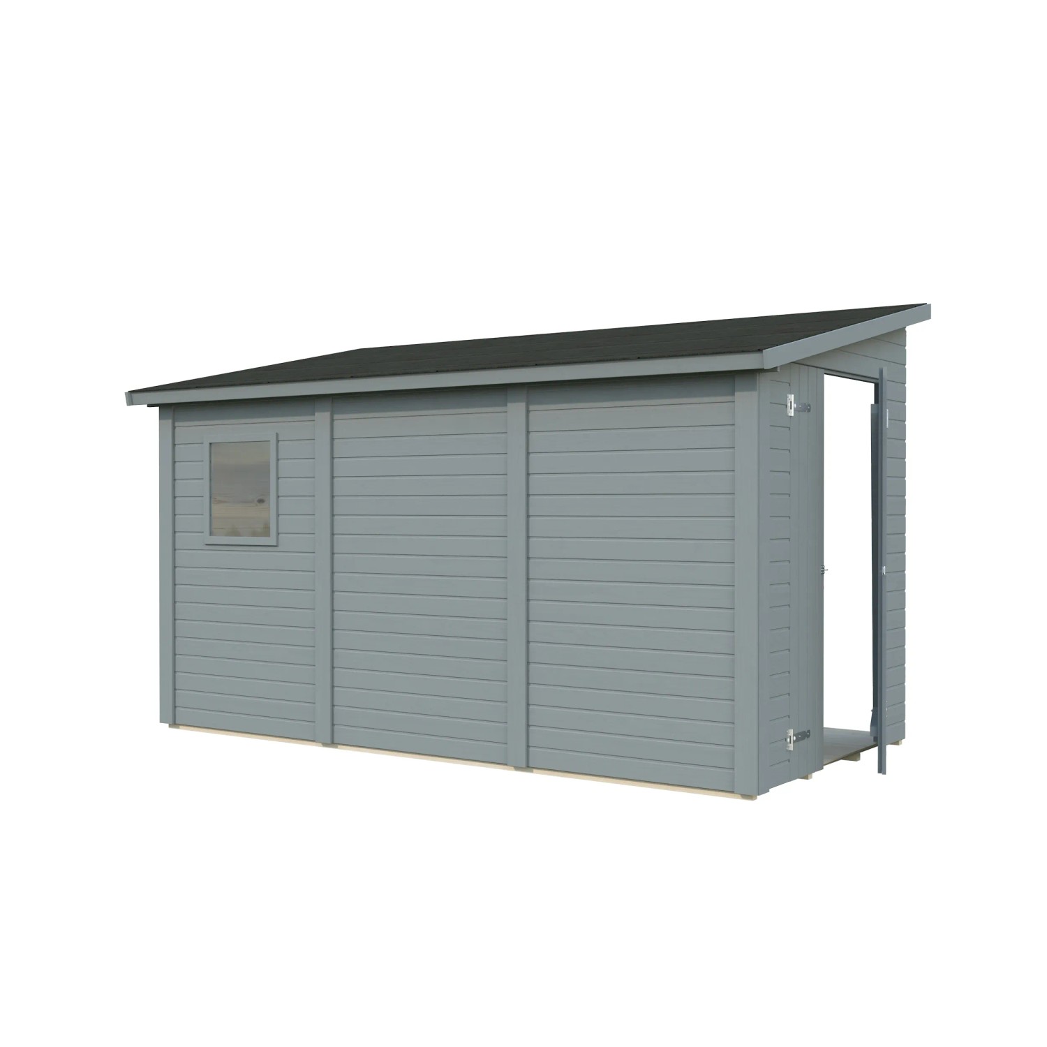 Palmako Gerätehaus Mia 332 x 165 cm Lackiert Hellgrau FSC® kaufen bei OBI