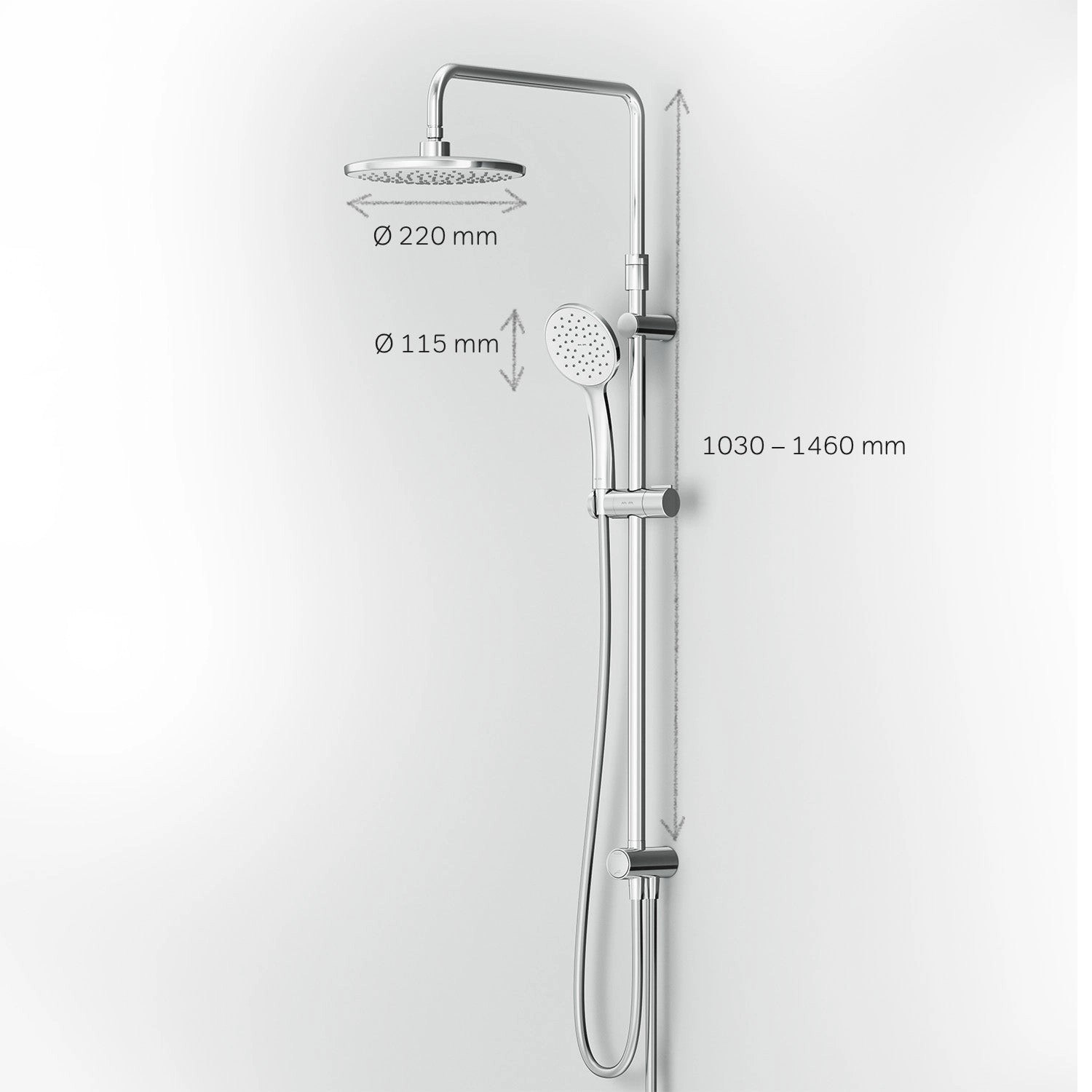 AM.PM Duschsystem Hit Duschset Duschsystem ohne Armatur, Regenduschset ...