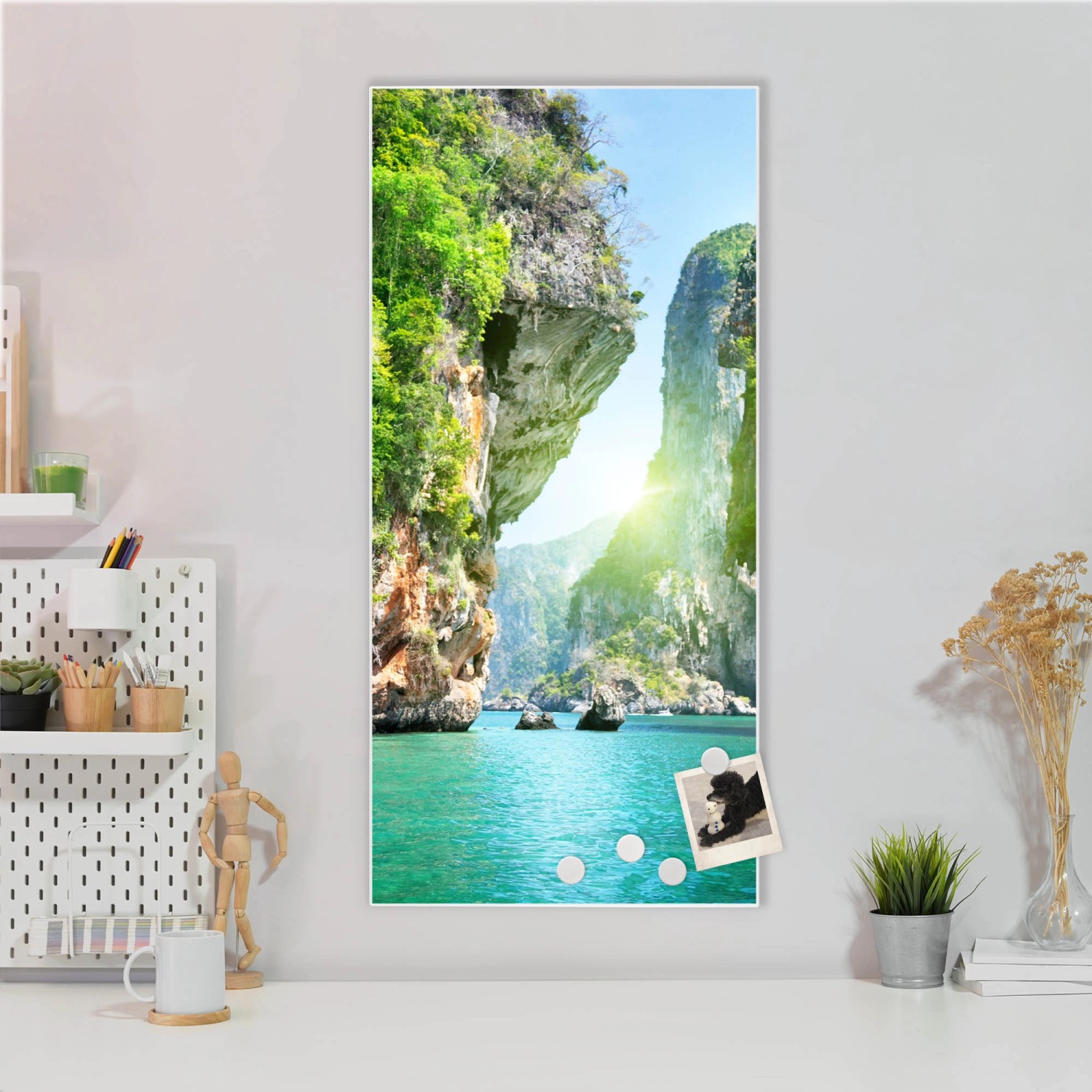 Banjado Magnettafel 37x78cm Magnetwand Weiß Aus Metall Magnetpinnwand ...