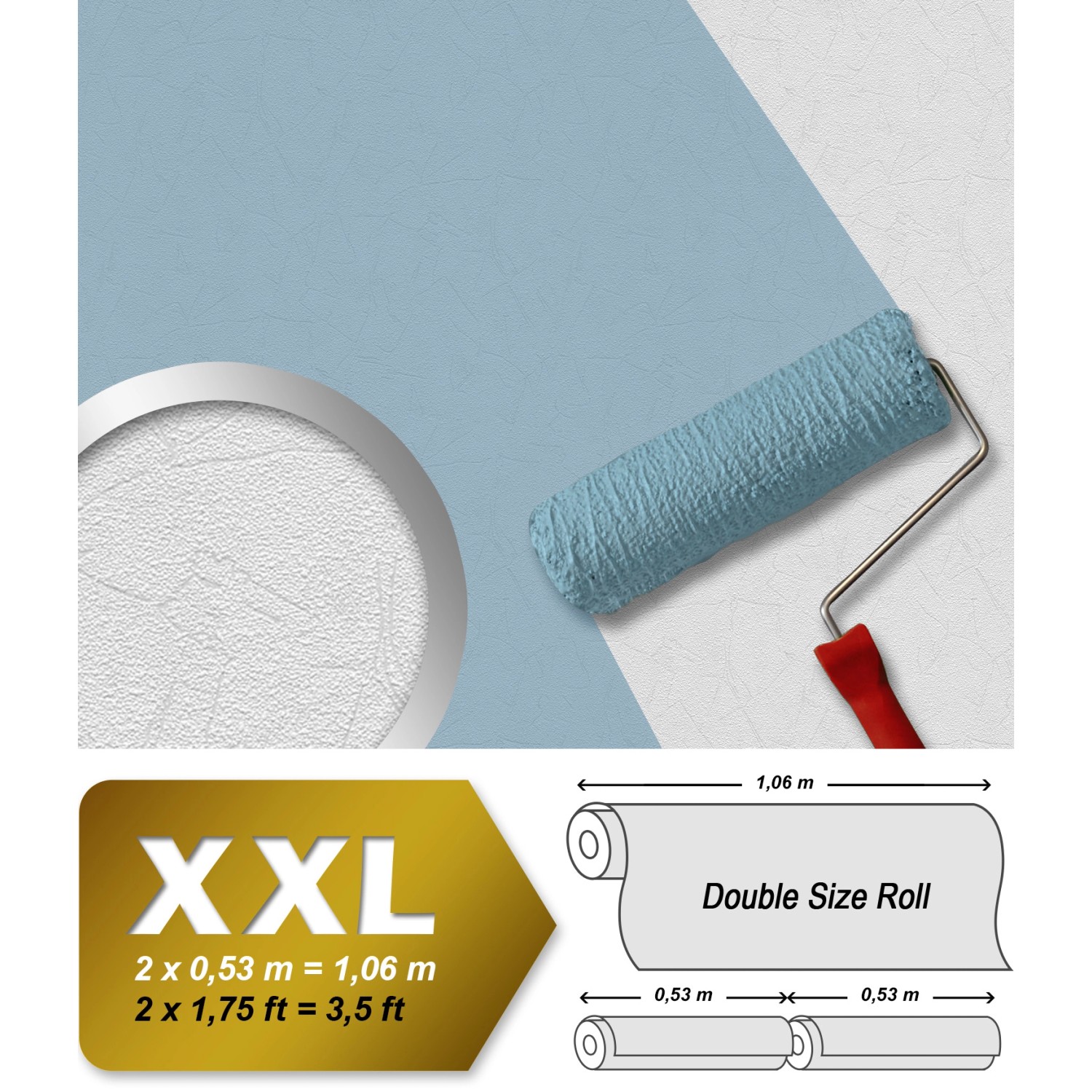 PROFHOME 587114-GU Spachtel Putz Tapete Struktur Matt Weiß 1,06 m x 25 ...