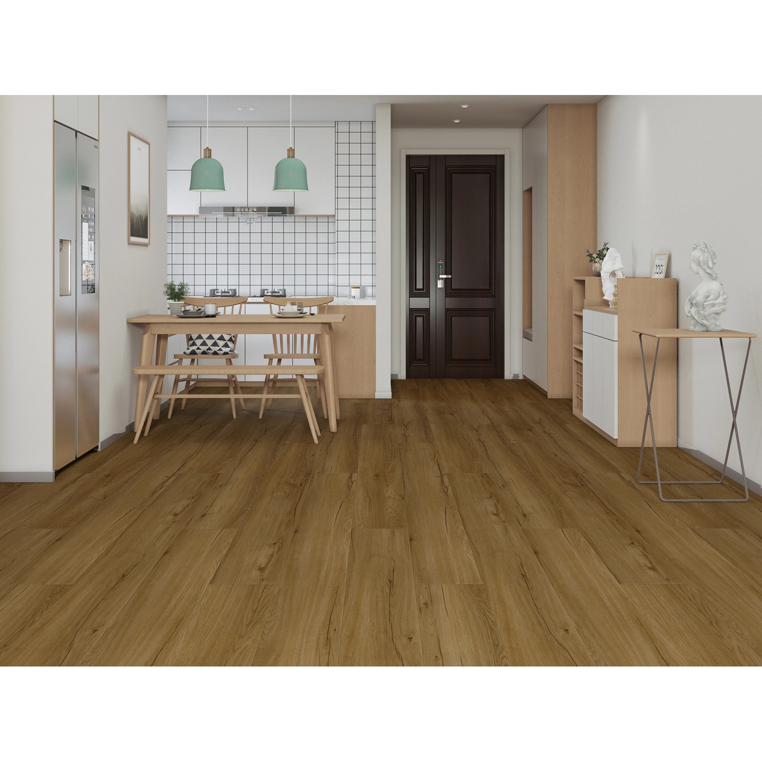 Klick-Vinylboden Eiche Vienna mit intregrierter Trittschalldämmung ...