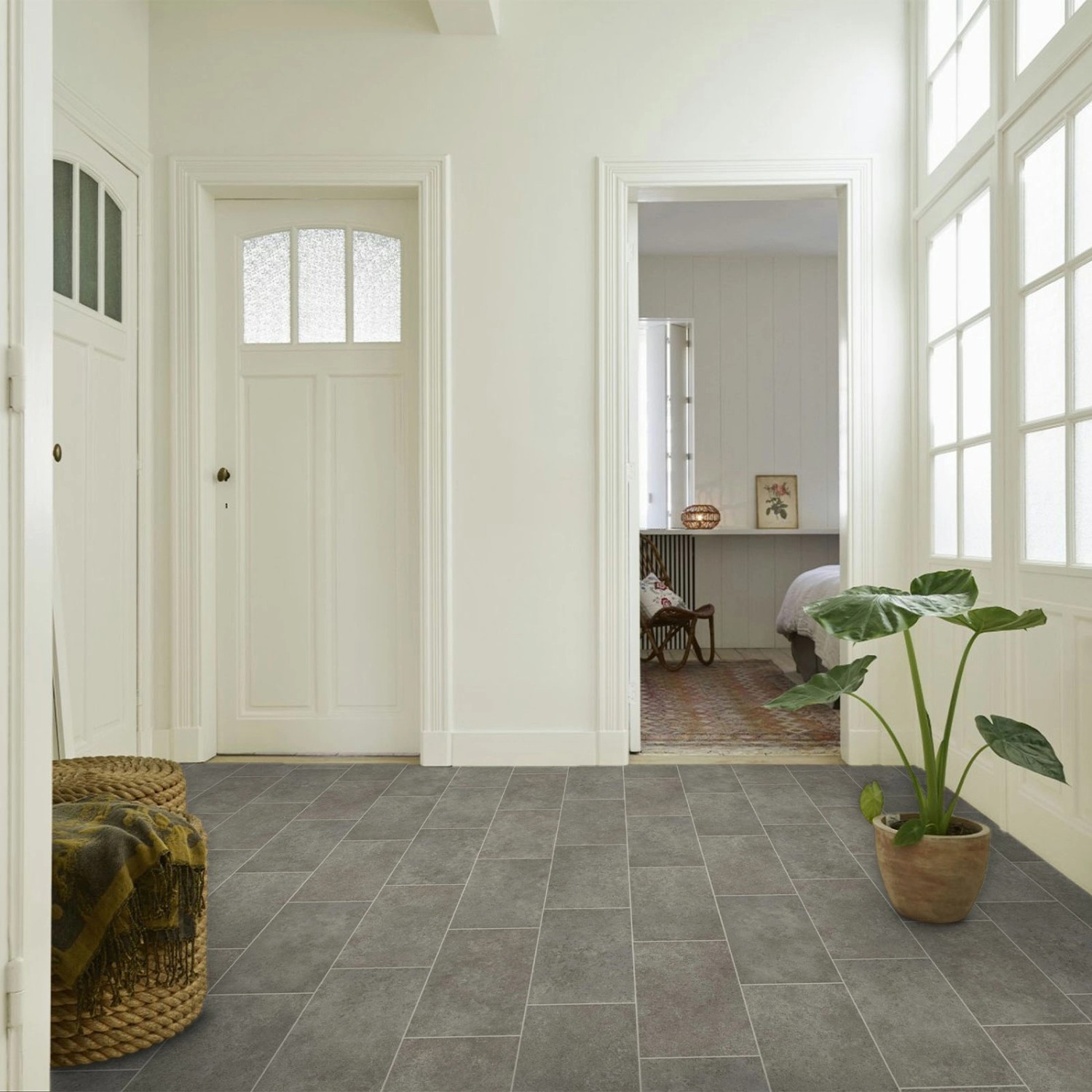 KARAT CV-Belag Vinyl Bodenbelag Kent 968M Steinfliesenoptik 100 x 100 ...