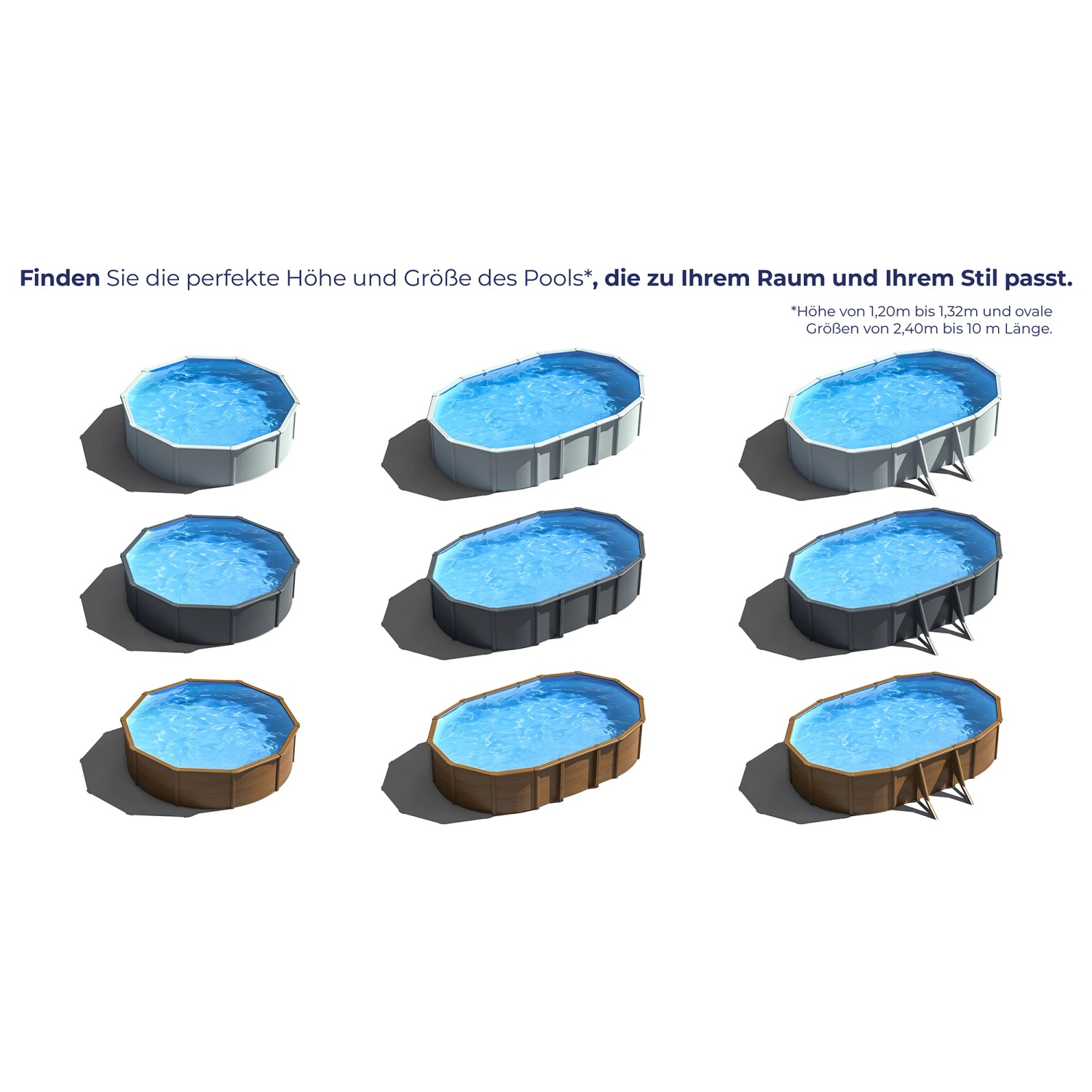 Gre Pool Pacific Rund mit Holzoptik Ø 240 cm x 120 cm Holzfarben kaufen ...