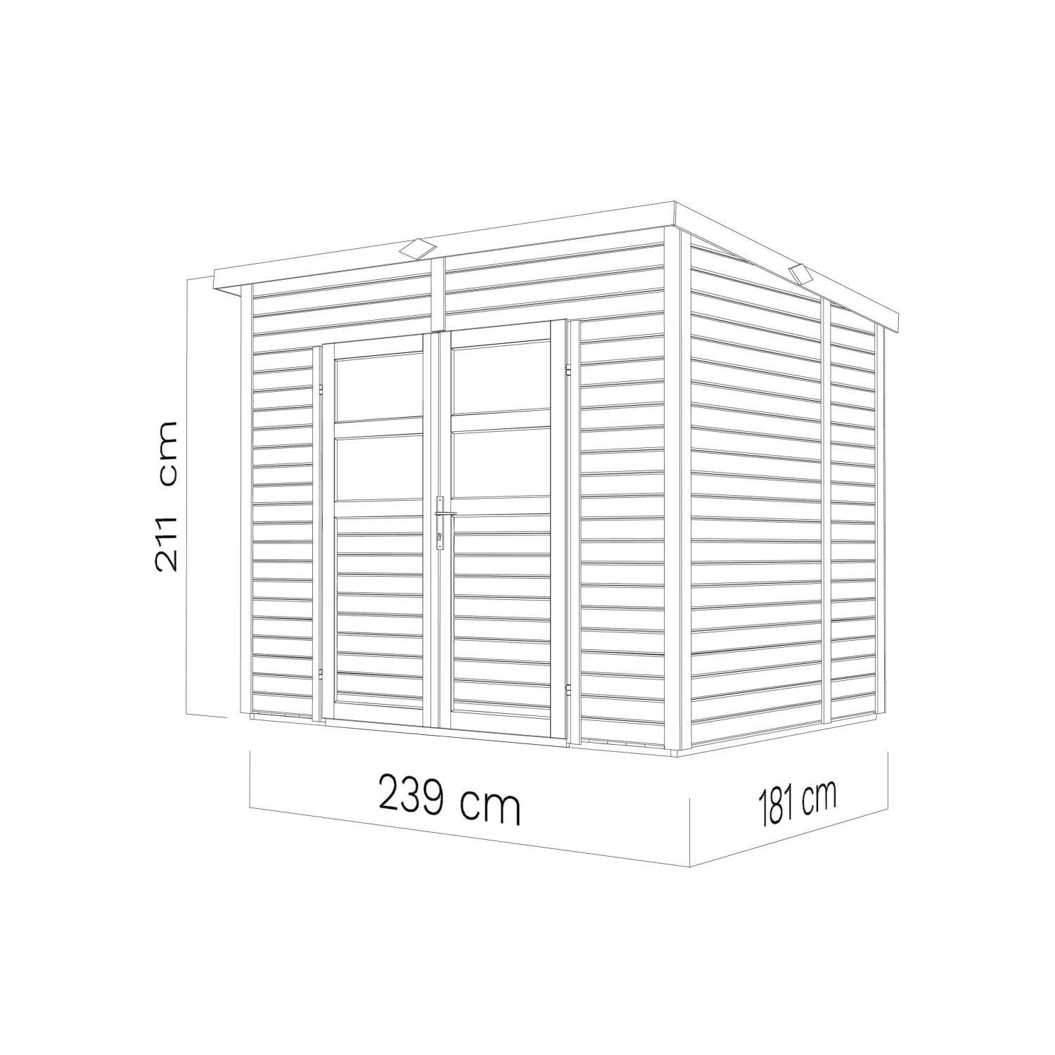 Bertilo Holz-Gartenhaus Felix 239 cm x 181 cm Grau FSC® kaufen bei OBI