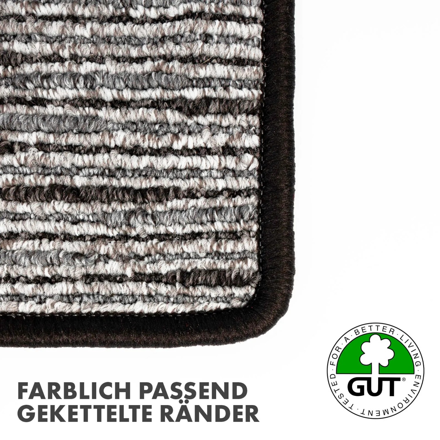 KARAT Läufer nach Maß Geneva Moderner Wohnteppich Anthrazit 80 x 250 cm ...