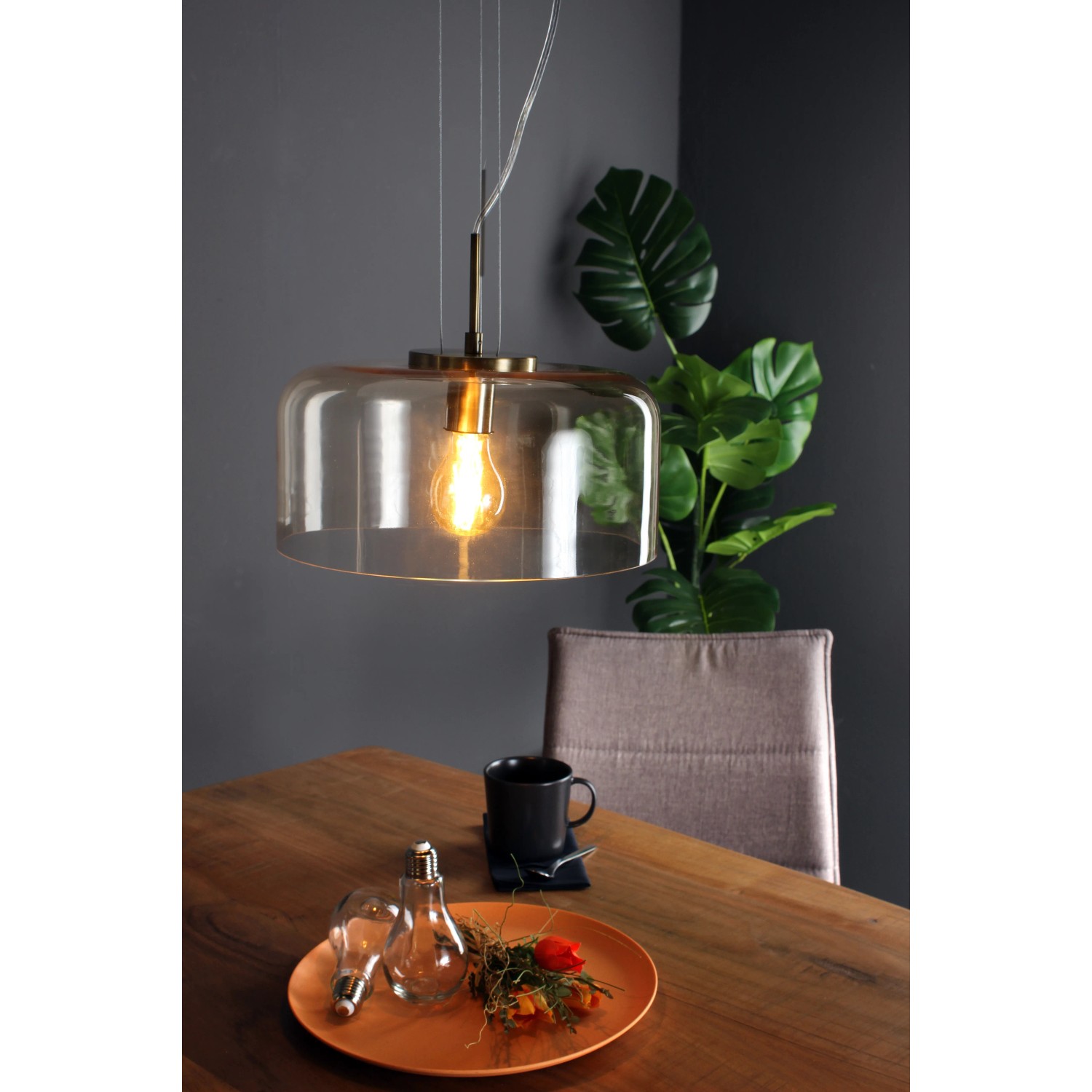 Luce Design Pendelleuchte Gibus 1-flammig Bernstein Ø 30 cm kaufen bei OBI