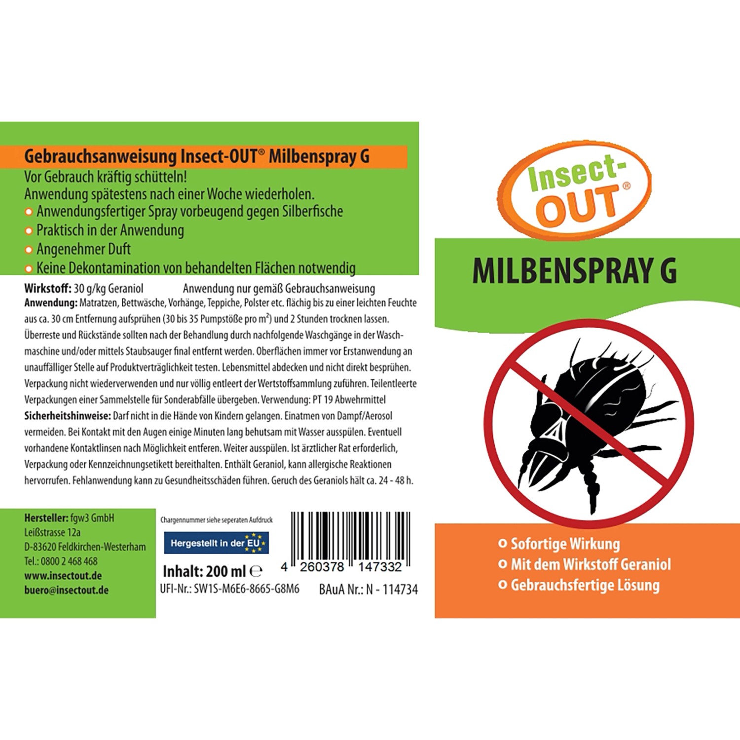 Insect Out Milbenspray G Geraniol 200 ml kaufen bei OBI