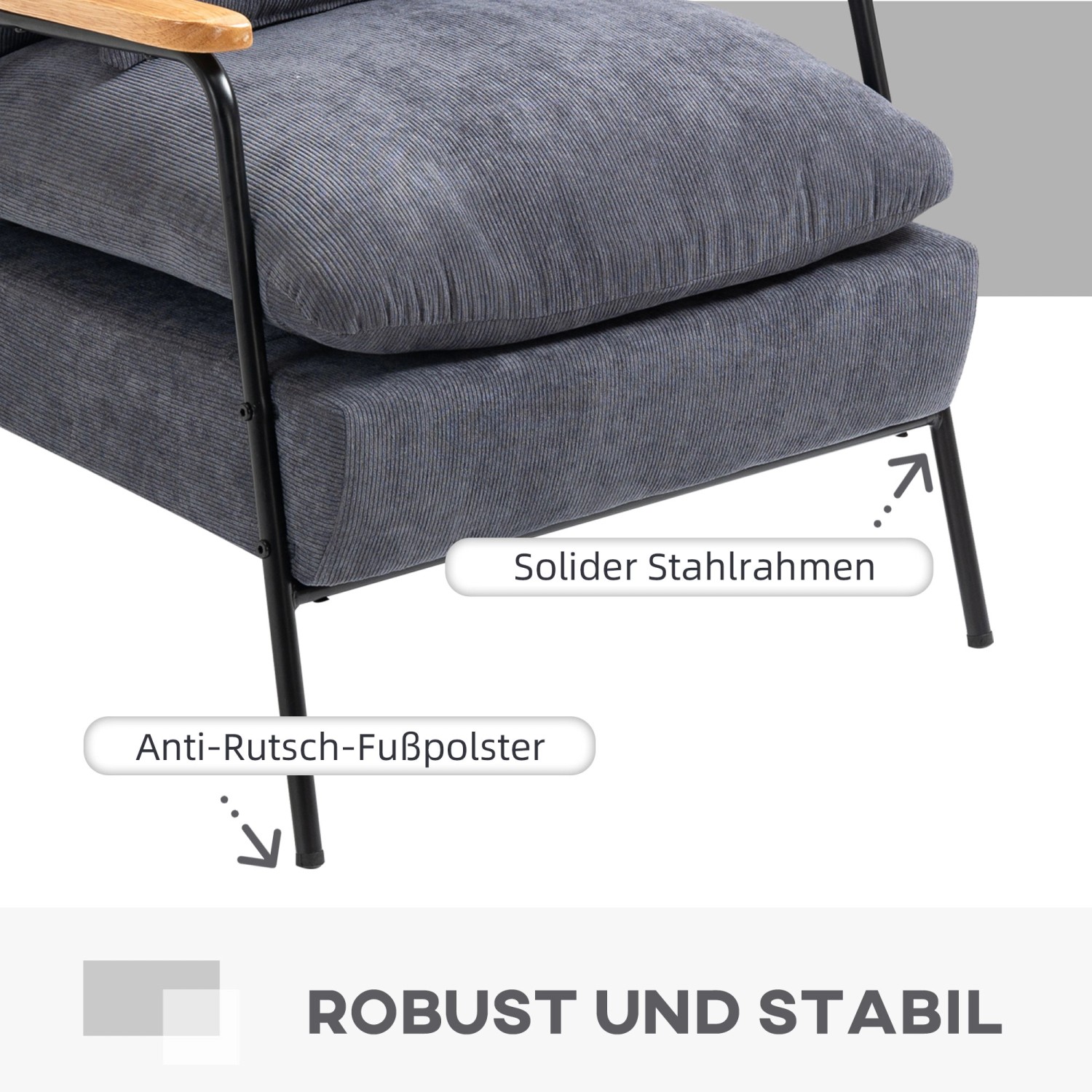 HOMCOM Polsterstuhl mit Hocker Liegefunktion und Ottomane 68 x 91 5 x ...